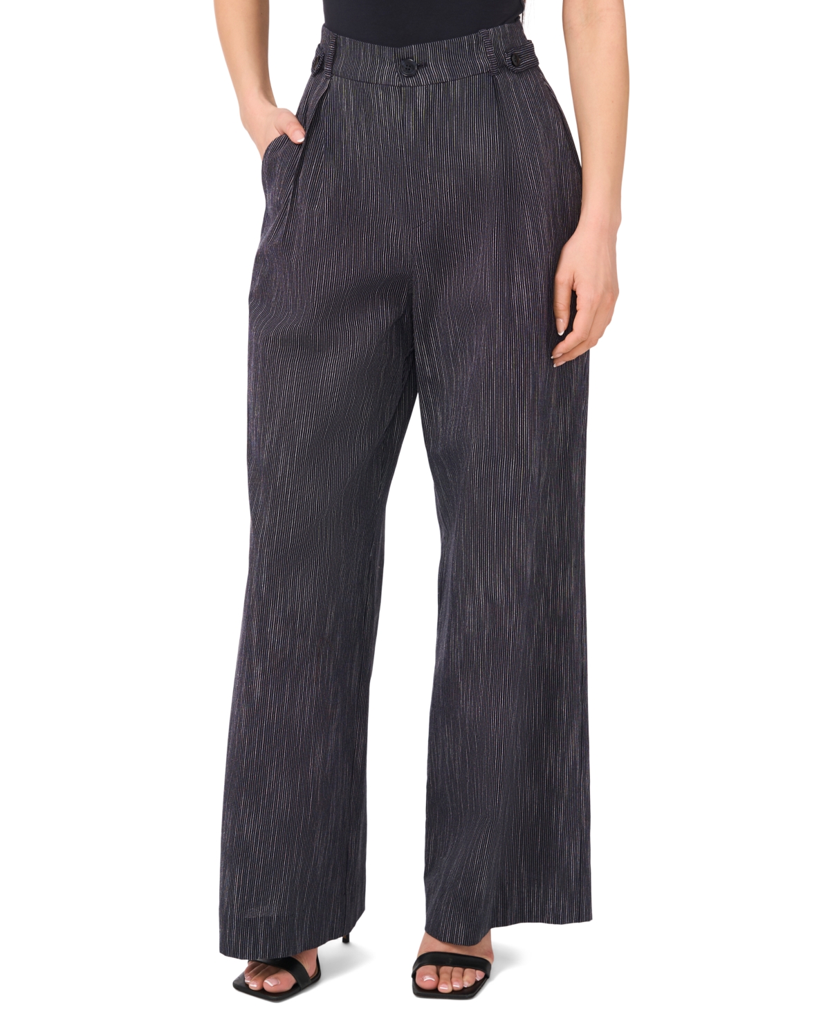 Click here for 1.state Womens Button Detail Wide Leg Pants - Rich... prices