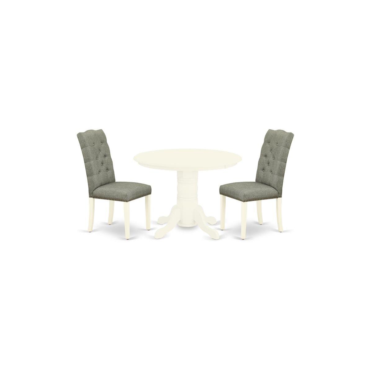 Click here for East West Furniture Dining Room Set Linen White -... prices