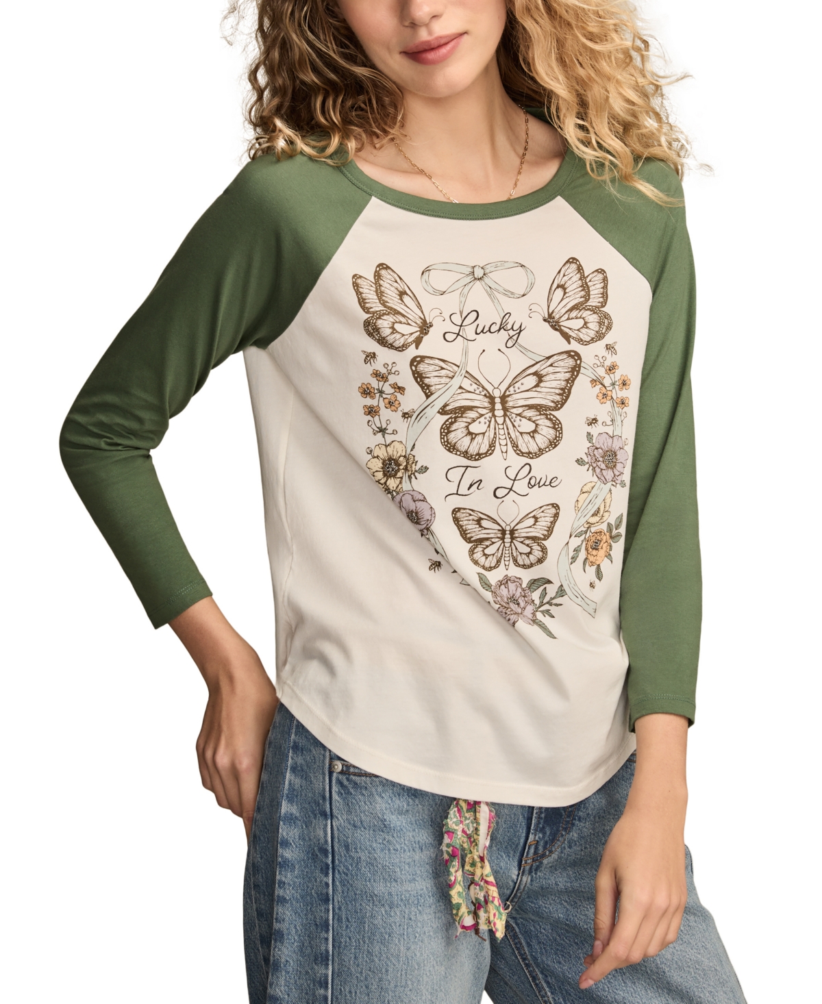 Click here for Lucky Brand Womens Lucky In Love Butterfly T-shirt... prices