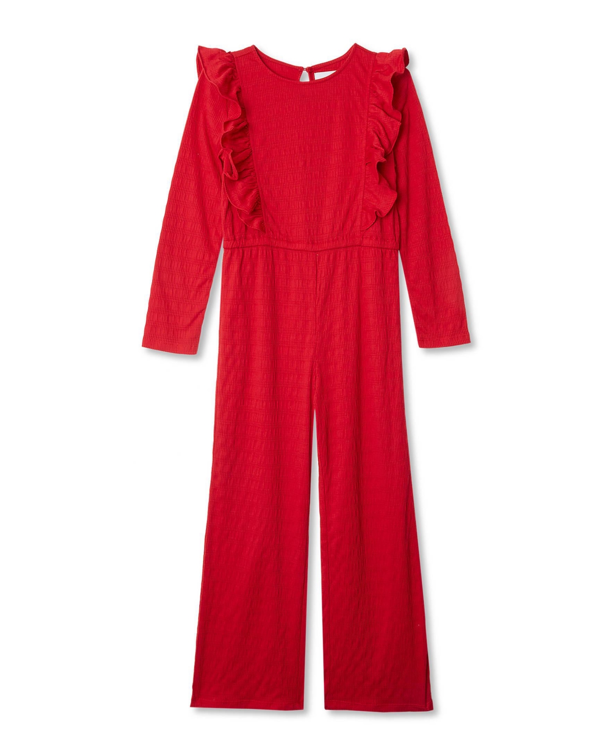 Click here for Lands End Girls Long Sleeve Ruffle Knit Jumpsuit -... prices