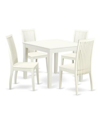 East West Furniture Dining Room Set Linen White