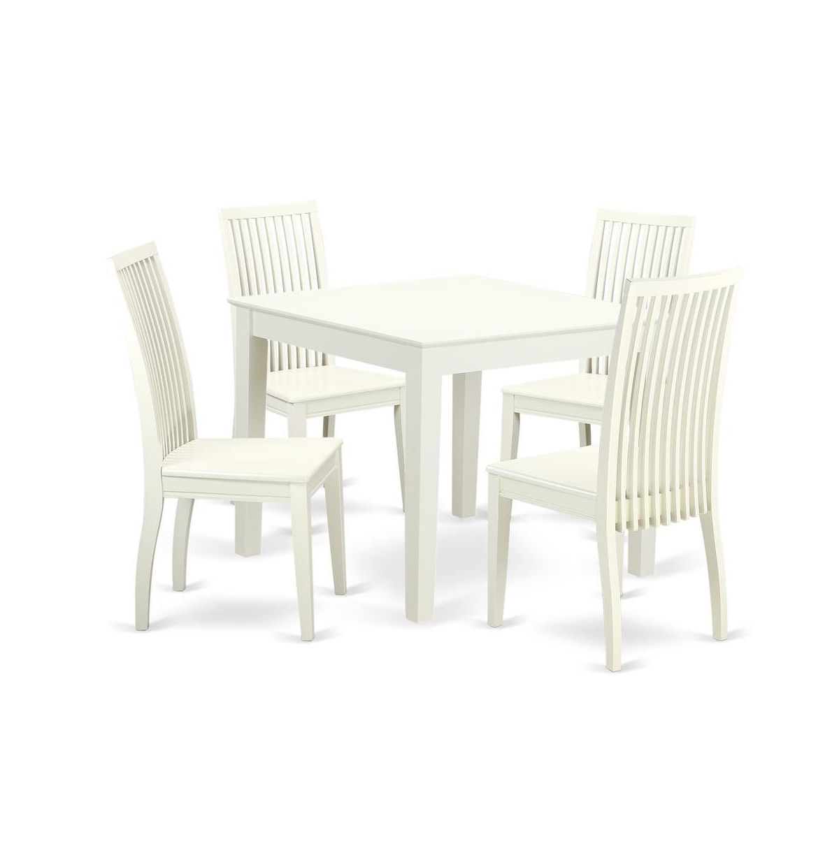 Click here for East West Furniture Dining Room Set Linen White -... prices