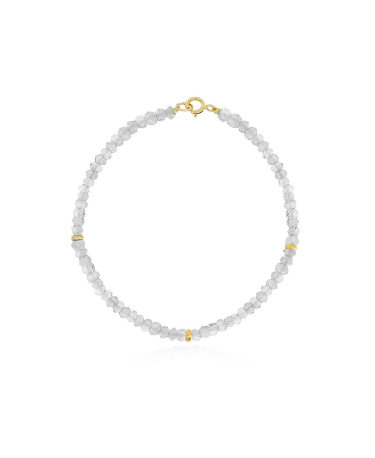 Click here for The Lovery White Topaz Bead Bracelet 14K Gold - Wh... prices