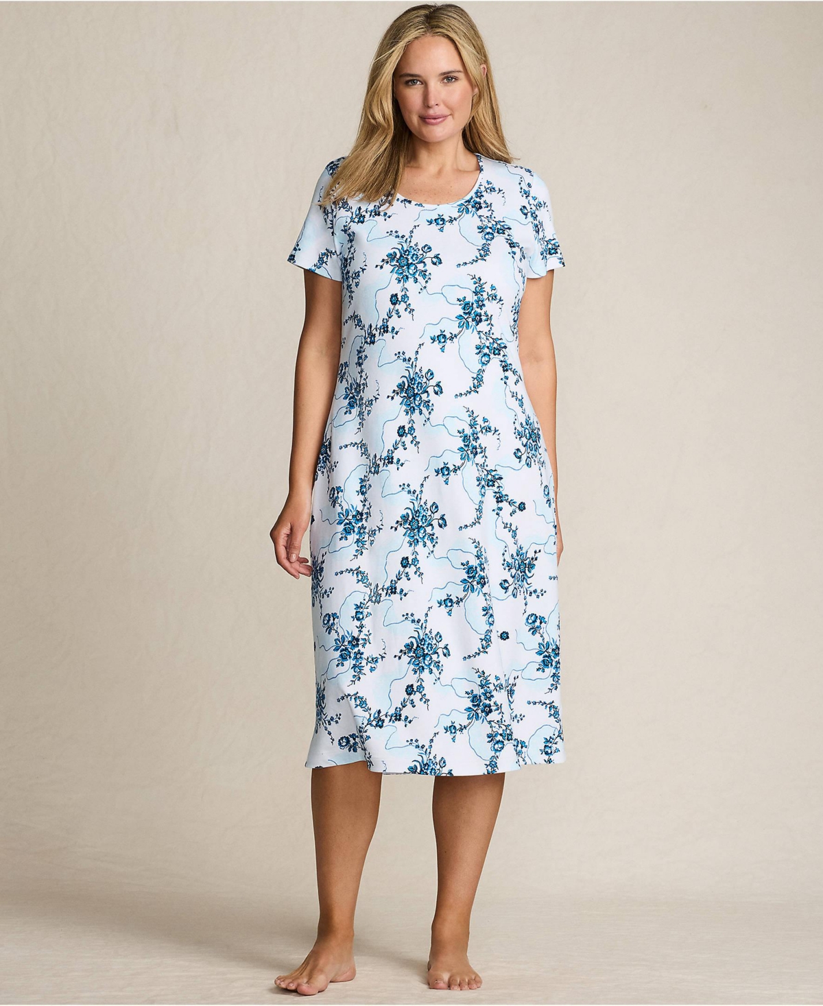 Click here for Lands End Womens Cotton Short Sleeve Midcalf Night... prices