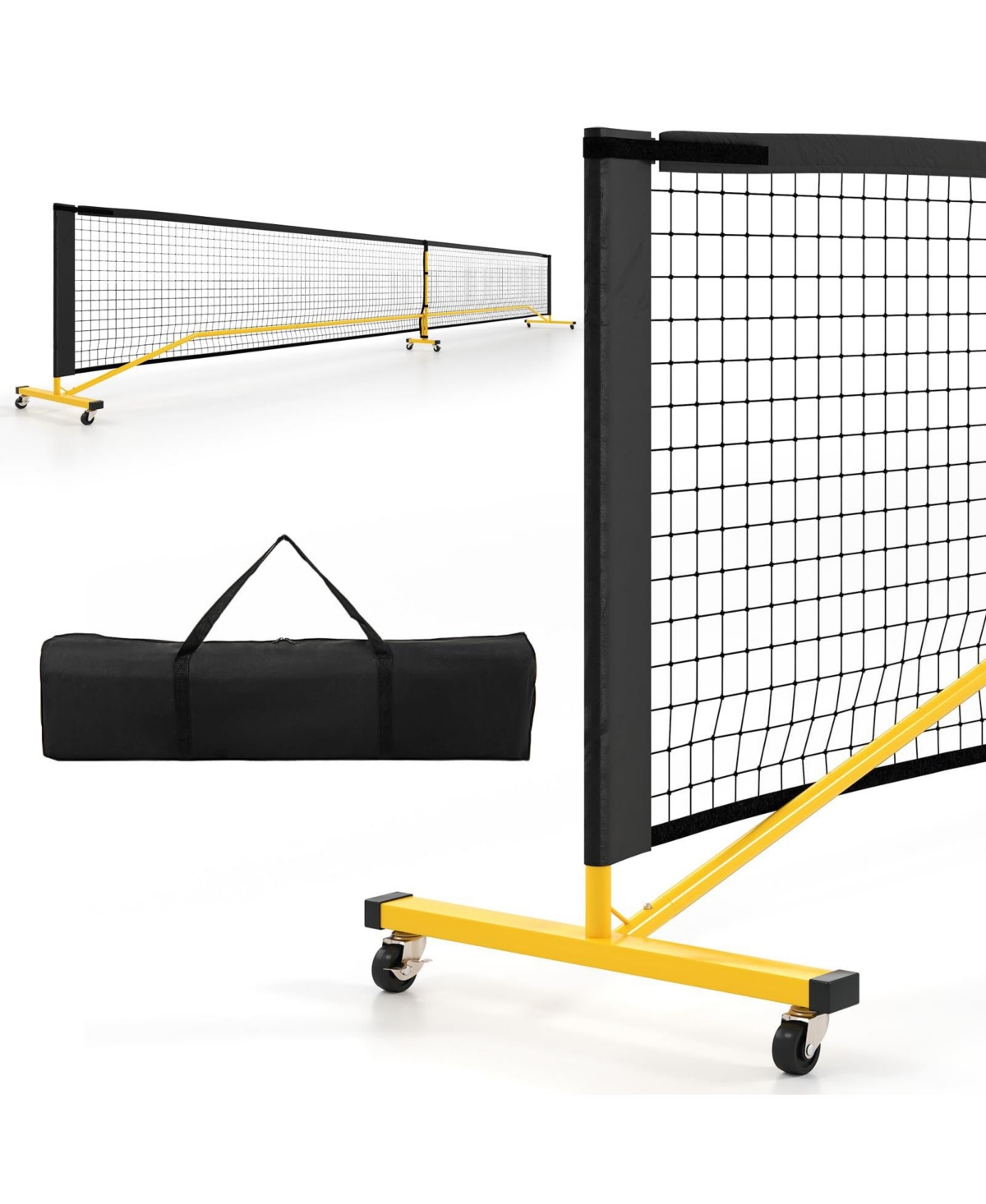 Click here for 22 Ft Portable Pickleball Net with 6 Lockable Whee... prices