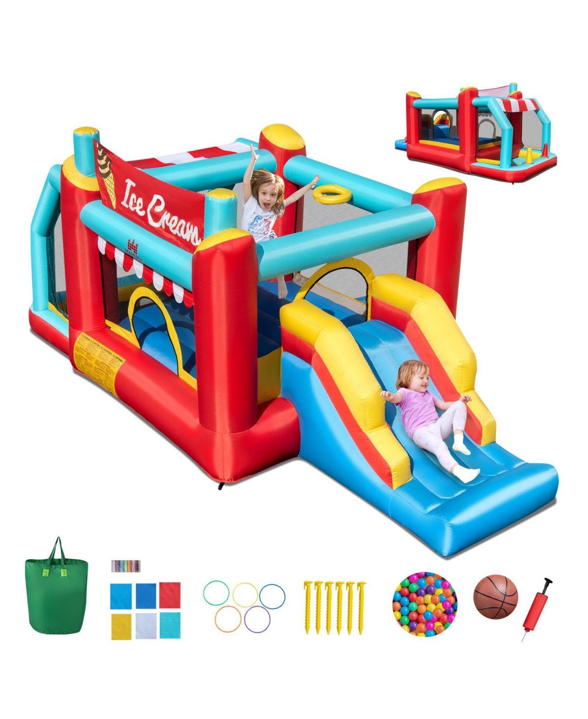Click here for 5-in-1 Ice Cream Inflatable Bounce House with Ball... prices