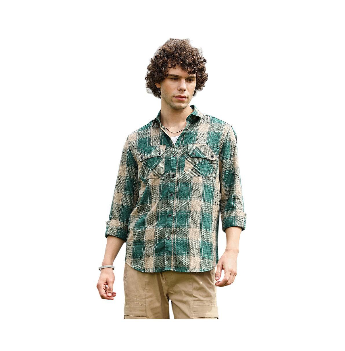 Click here for Campus Sutra Mens Buffalo Check Utility Shirt - Gr... prices