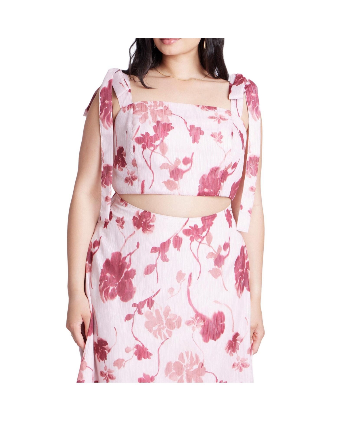 Click here for Eloquii Womens Plus Size Floral Crop Top - Blooms... prices