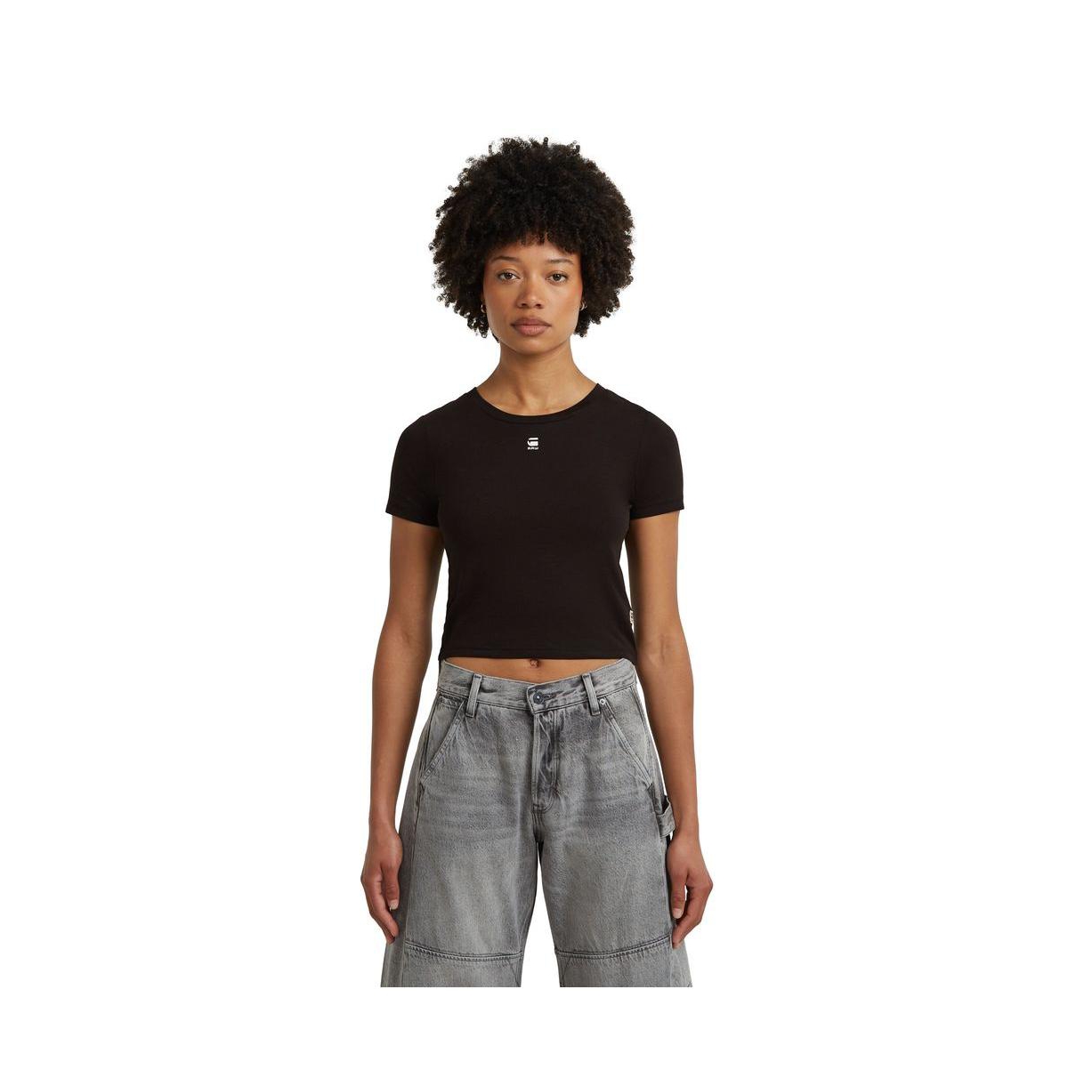 Click here for G-Star Womens Cropped Mini Slim Top - Dark black prices