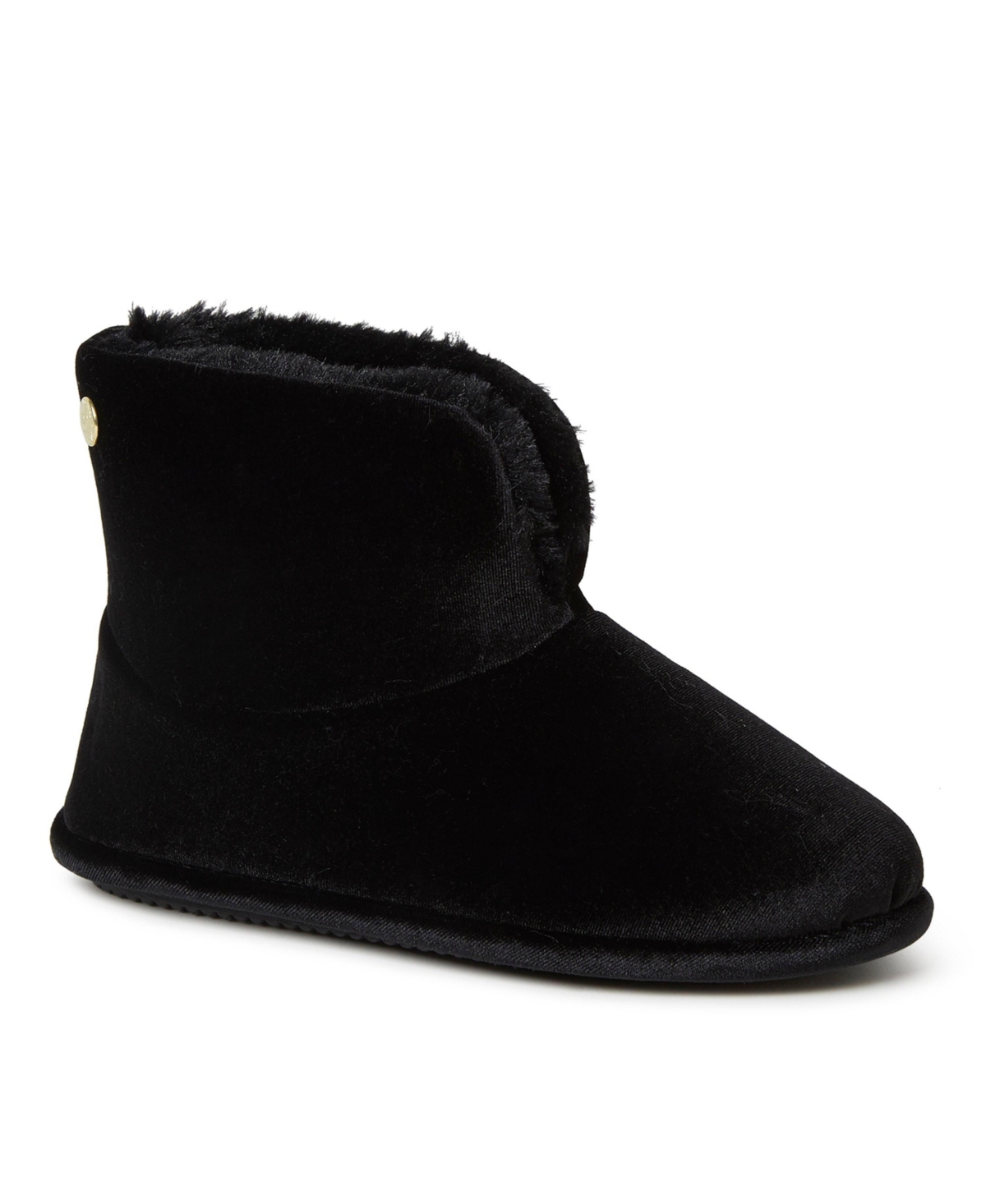 Click here for Dearfoams Womens Sara Shiny Velour Bootie House Sl... prices