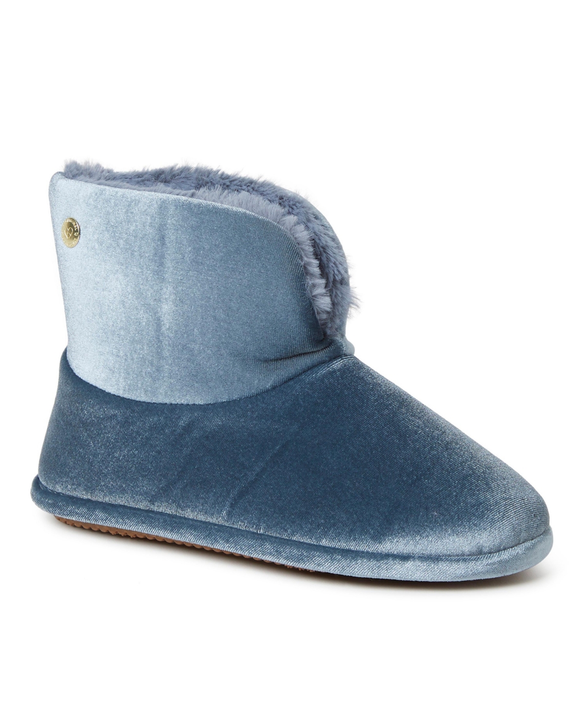 Click here for Dearfoams Womens Sara Shiny Velour Bootie House Sl... prices