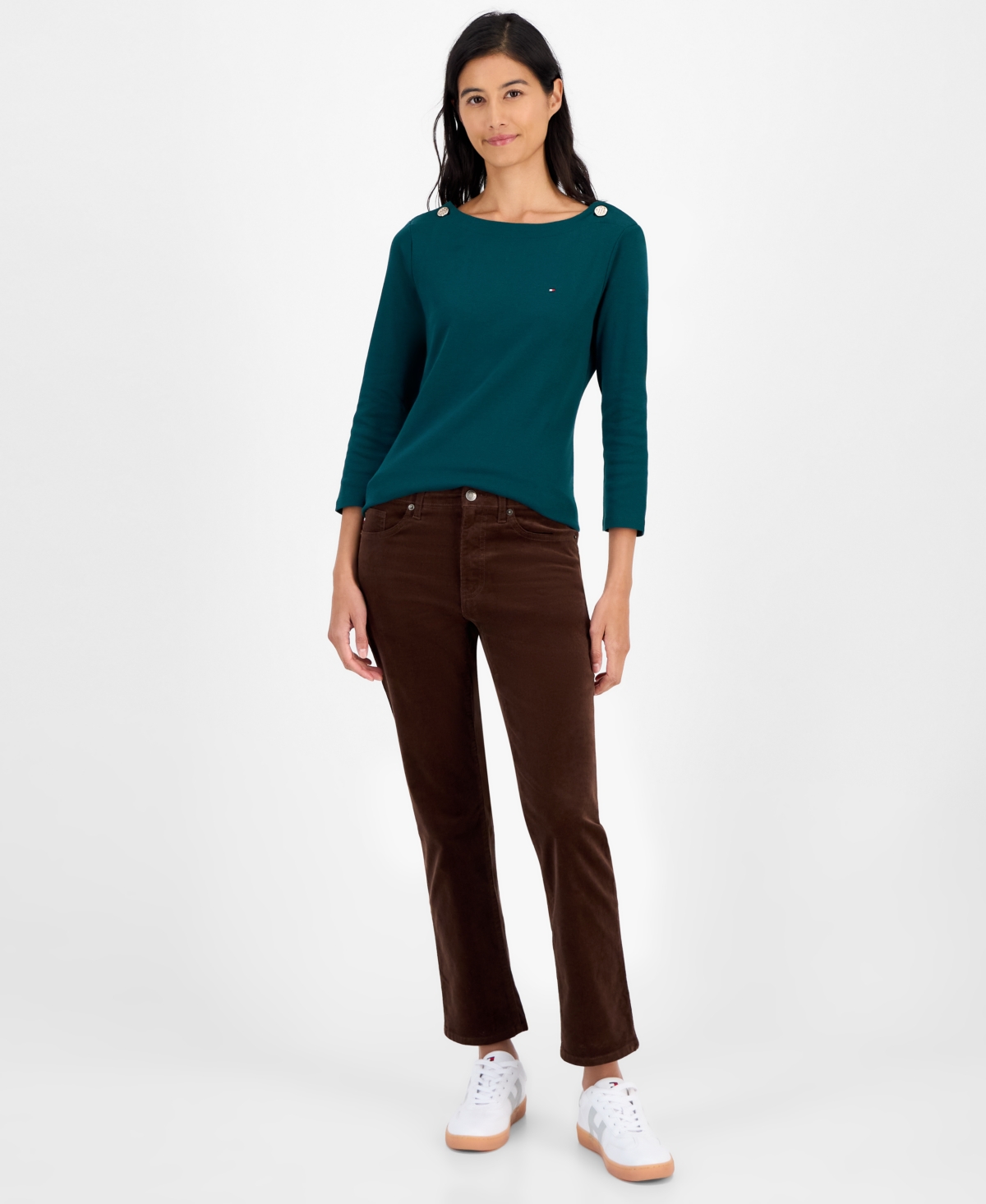 Click here for Tommy Hilfiger Womens Straight Corduroy Pants - Ch... prices