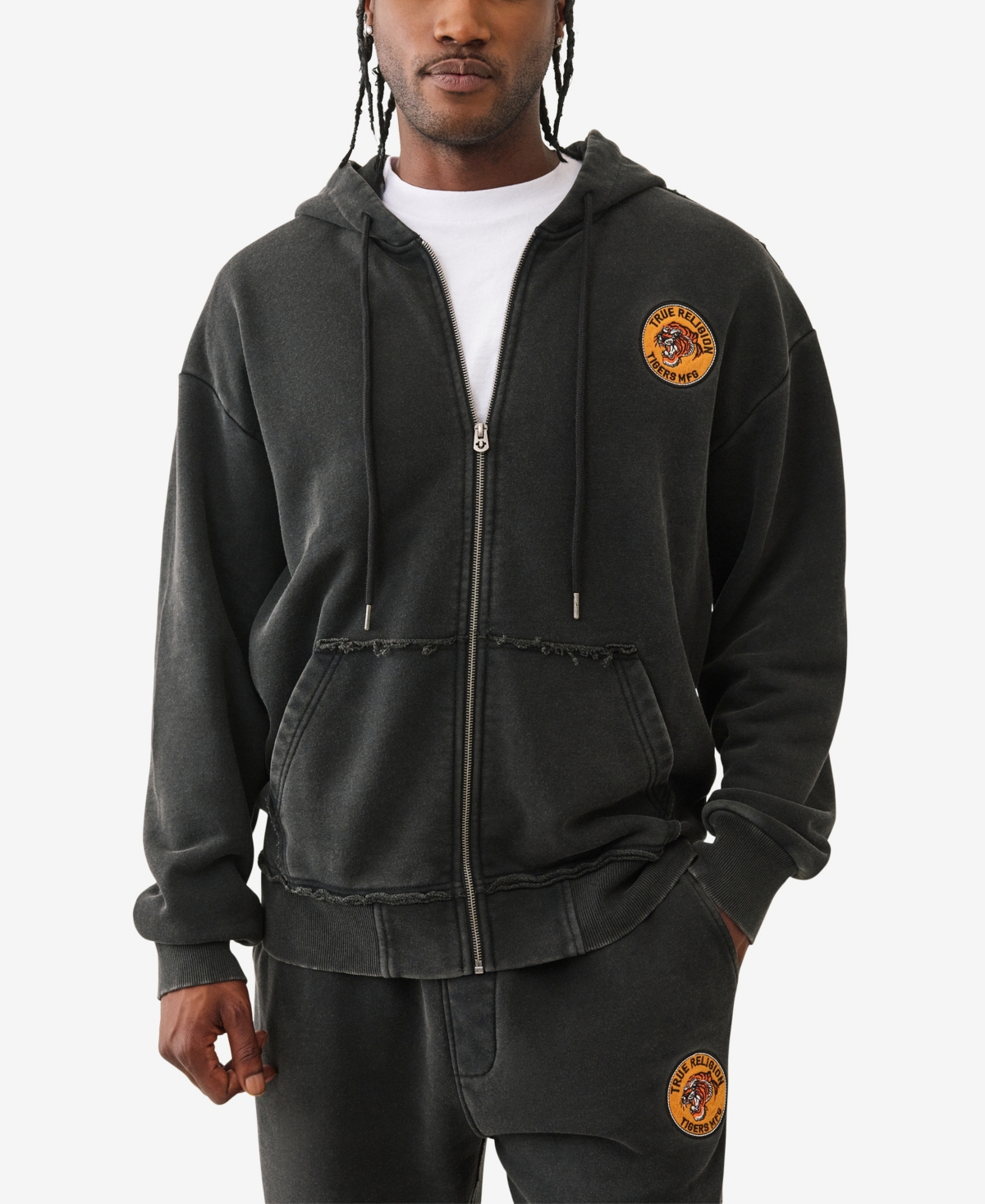Click here for True Religion Mens Tiger Vintage Zip Up Sweatshirt... prices