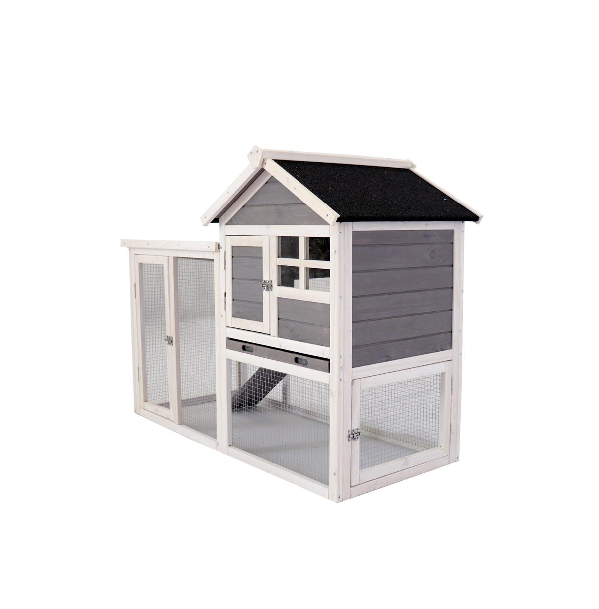 Click here for Aostirmotor Outdoor Gray Wood Pet House with a Dee... prices