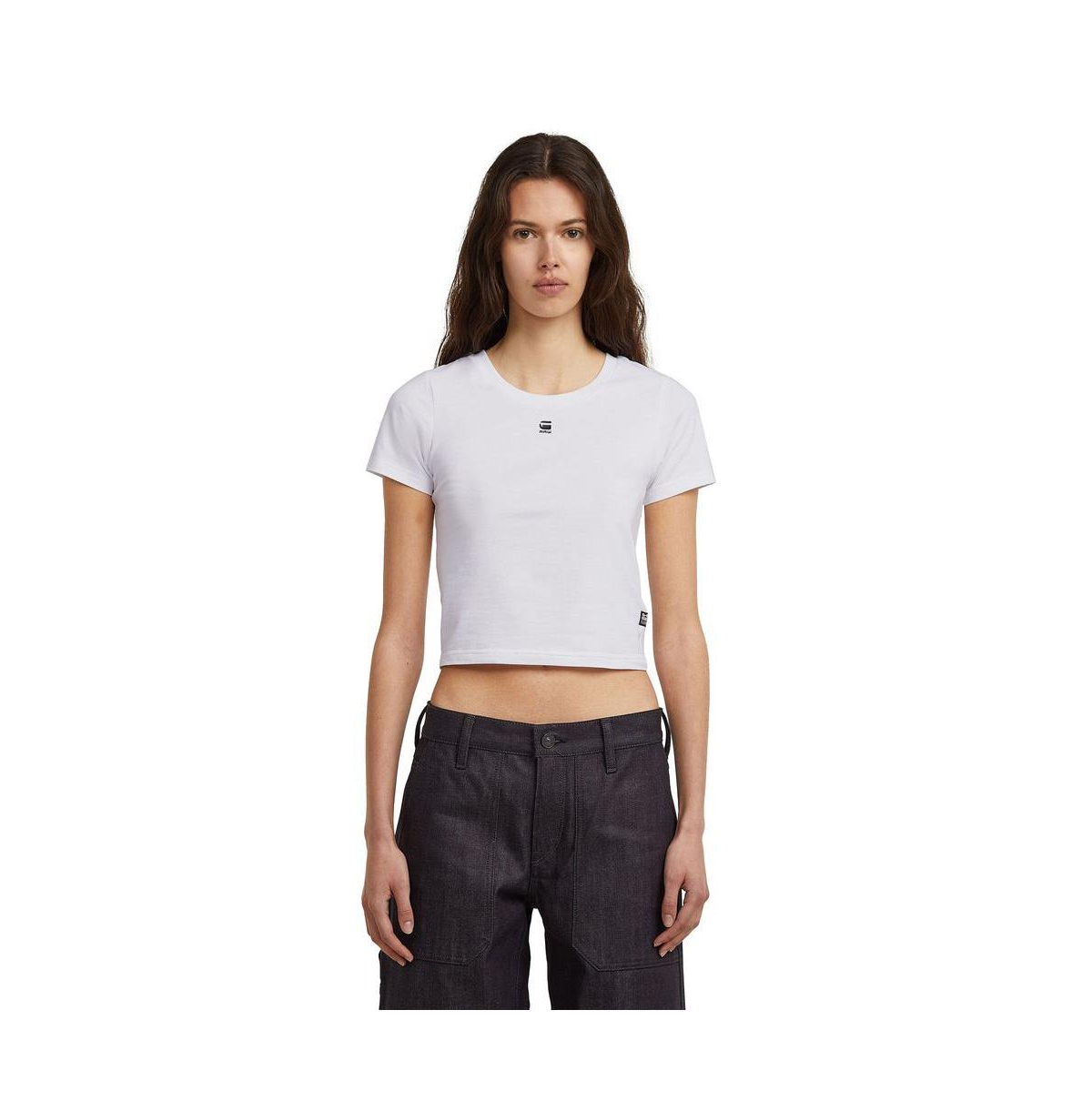 Click here for G-Star Womens Cropped Mini Slim Top - White prices