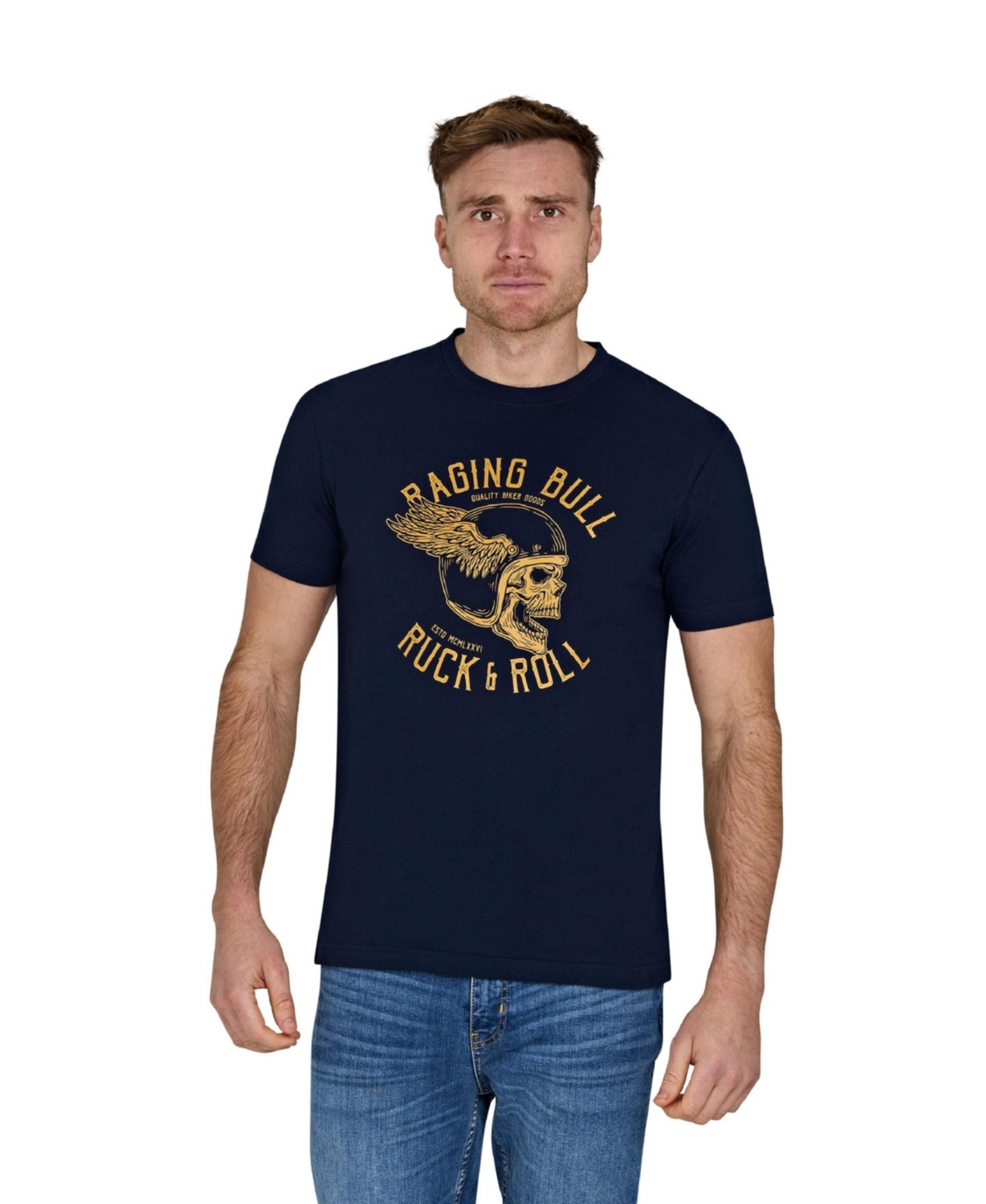 Click here for Raging Bull Mens Ruck & Roll T-Shirt - Navy prices