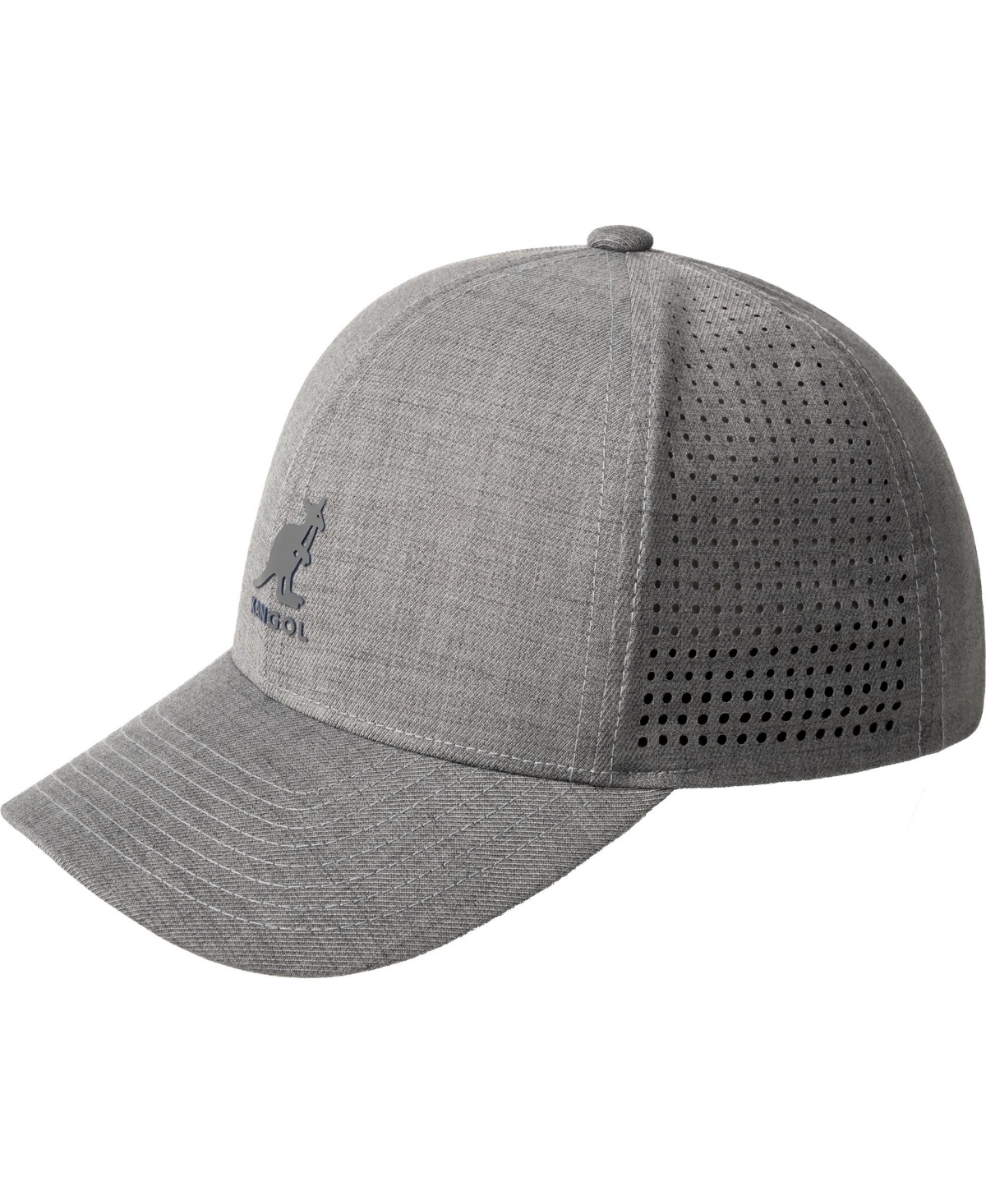 Click here for Kangol Logo Edge Vented Baseball - Grey melange prices