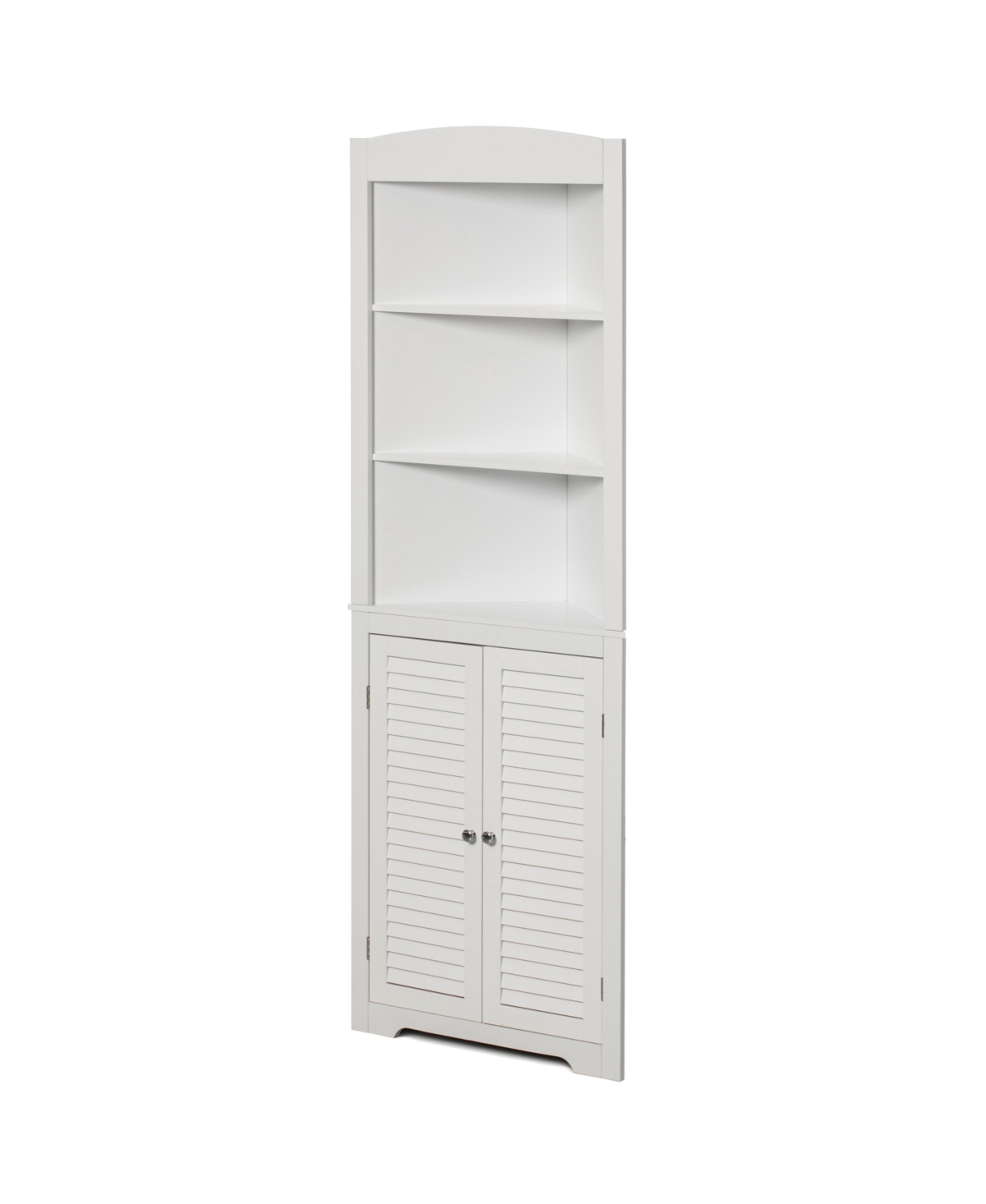 Click here for Basicwise White Standing Storage Corner Cabinet Or... prices
