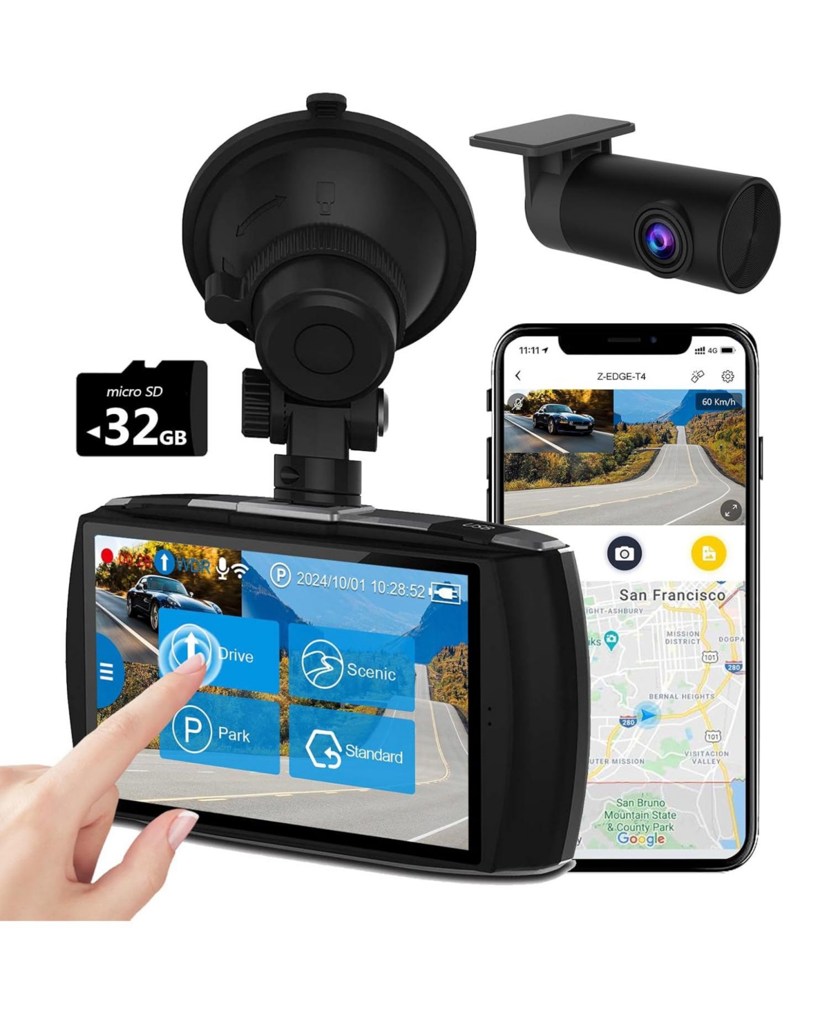 Click here for Z-edge T4 4K Dash Cam  2K Front + 1080P Rear  4 in... prices