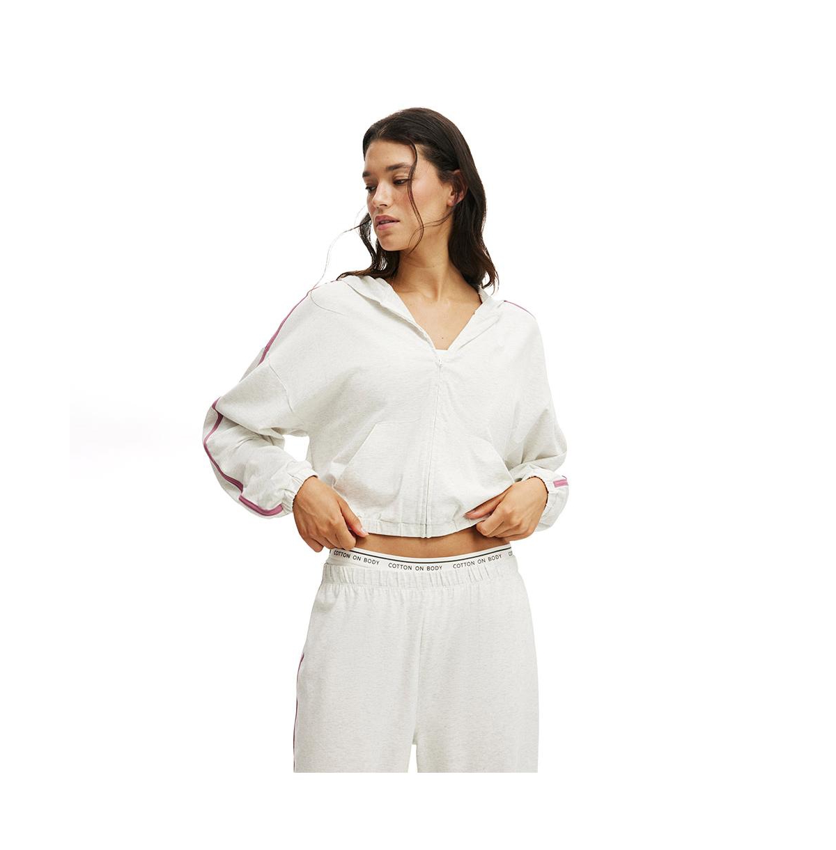Click here for Cotton On Womens Departure Lounge Crop Hoodie - Li... prices