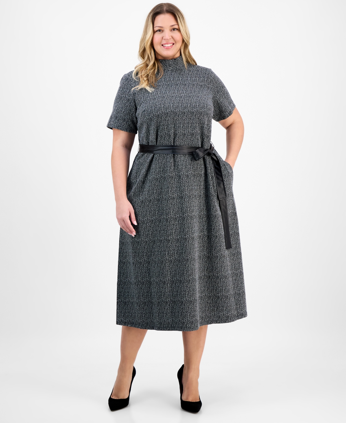Click here for Robbie Bee Plus Size Plus Size Mock Neck Short-Sle... prices