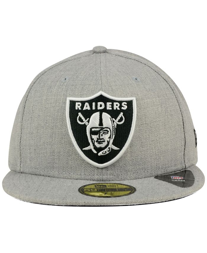 New Era Las Vegas Raiders Heather Black White 59FIFTY Fitted Cap - Macy's