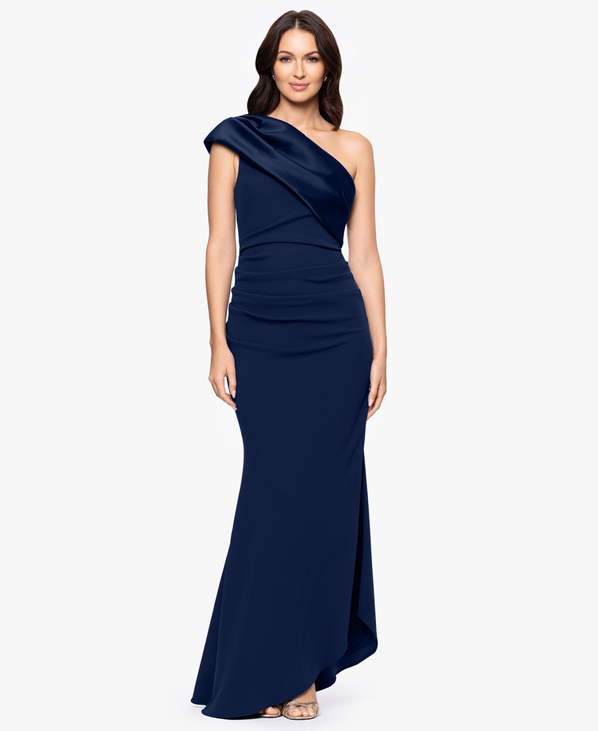 Click here for Betsy & Adam Petite One-Shoulder Dress - Navy prices