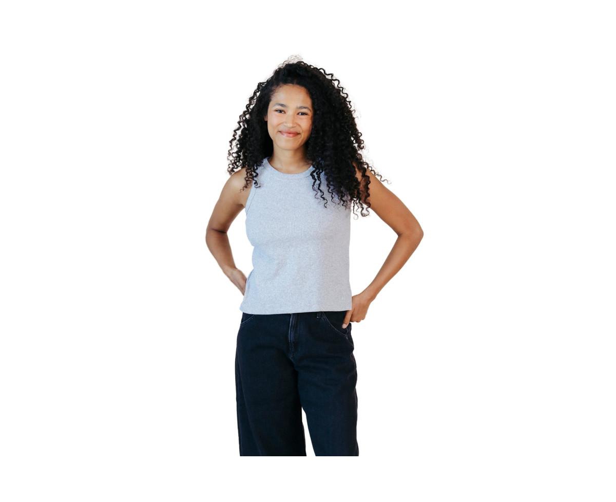 Click here for Poplinen Plus Size Charlie Ribbed Tank - Heather g... prices