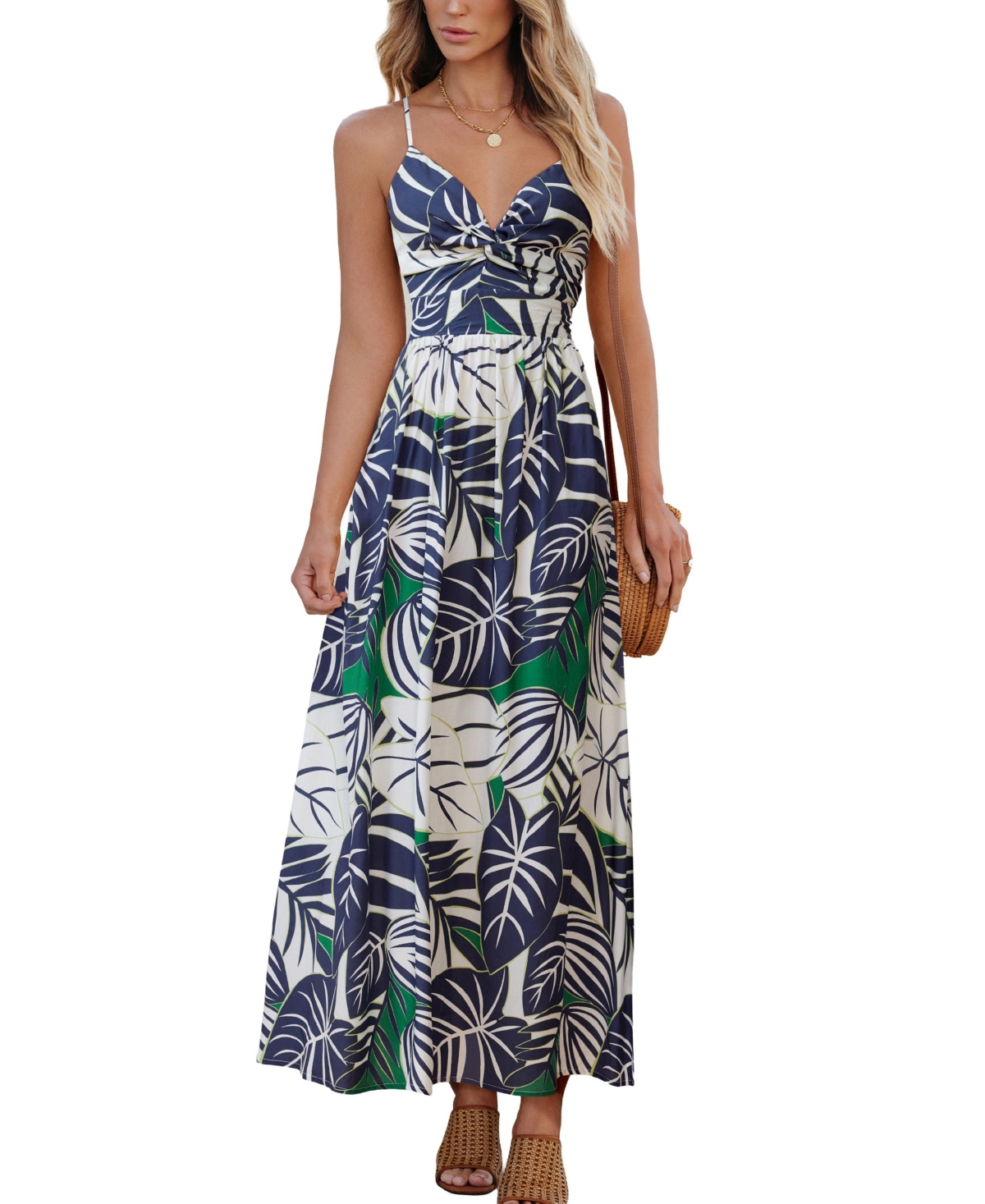 Click here for Cupshe Womens Twisted V Neck Casual Maxi Beach Dre... prices