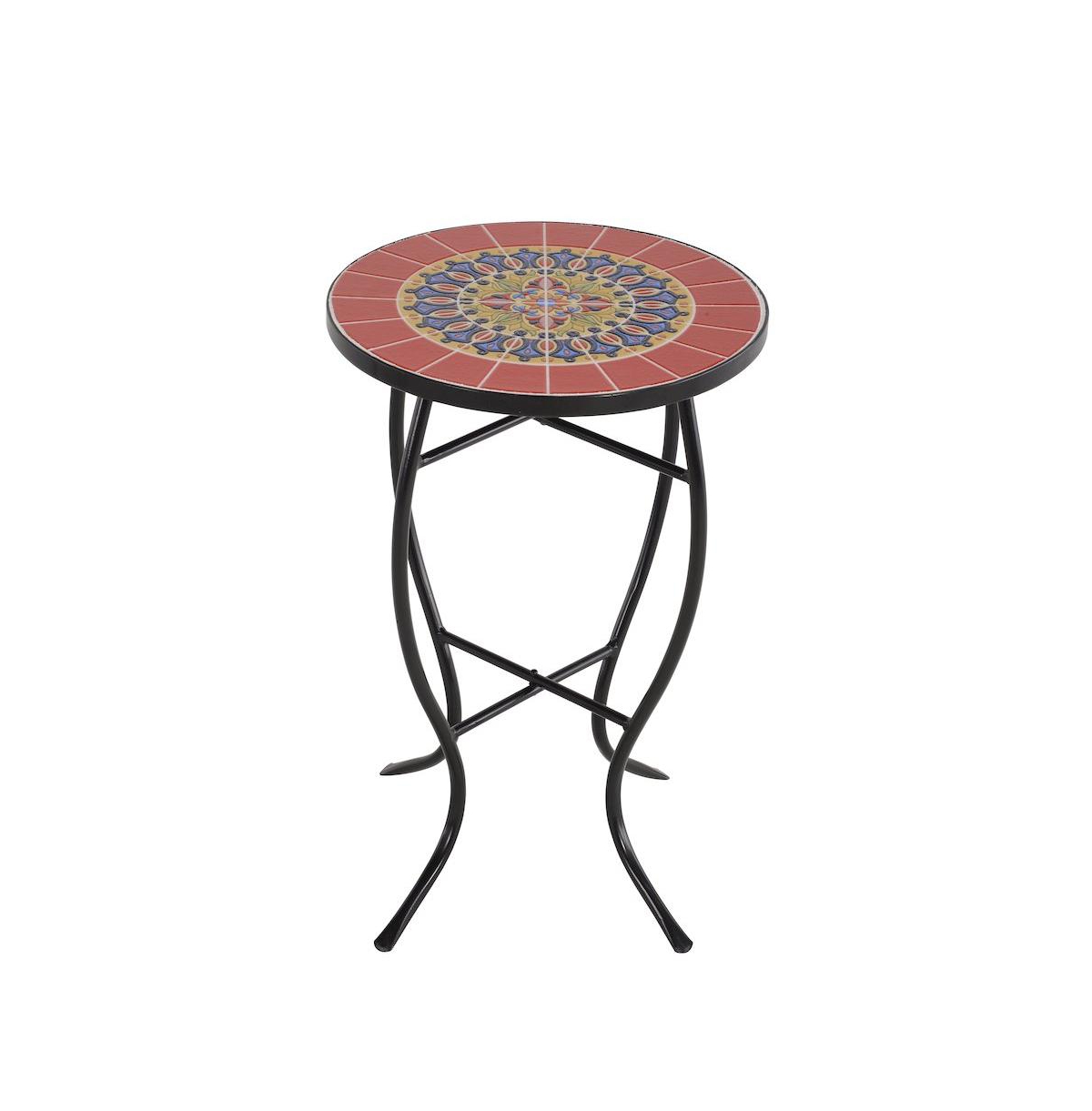 Click here for Jiallo Mosaic Sunflower Accent Table - Red prices
