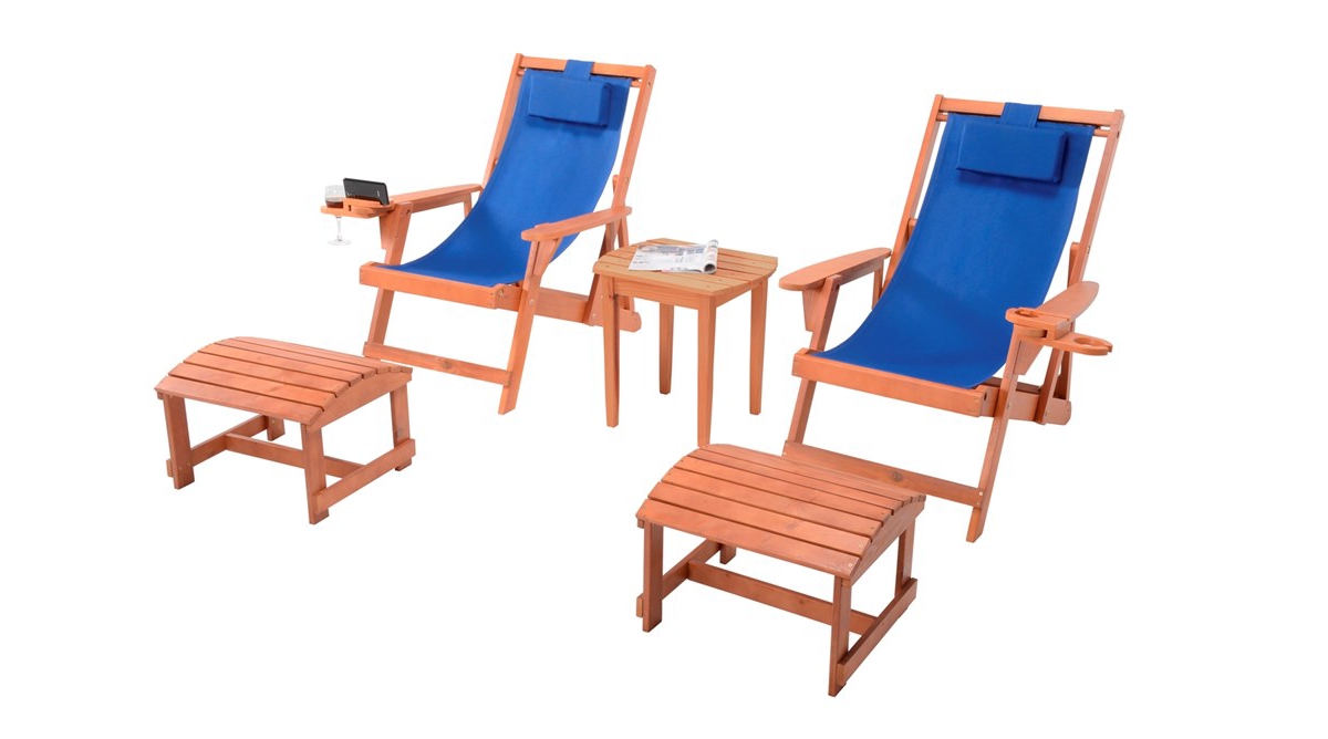 Click here for Jiallo Canvas Sling Chair With Cup And Wine Holder... prices