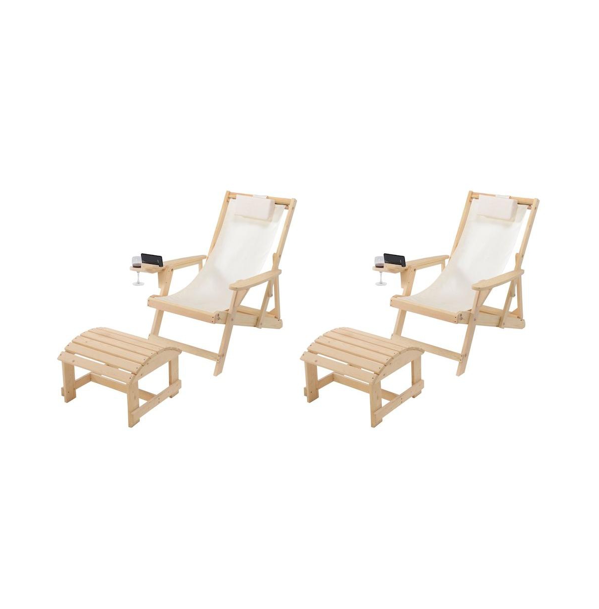 Click here for Jiallo Canvas Sling Chair With Cup And Wine Holder... prices