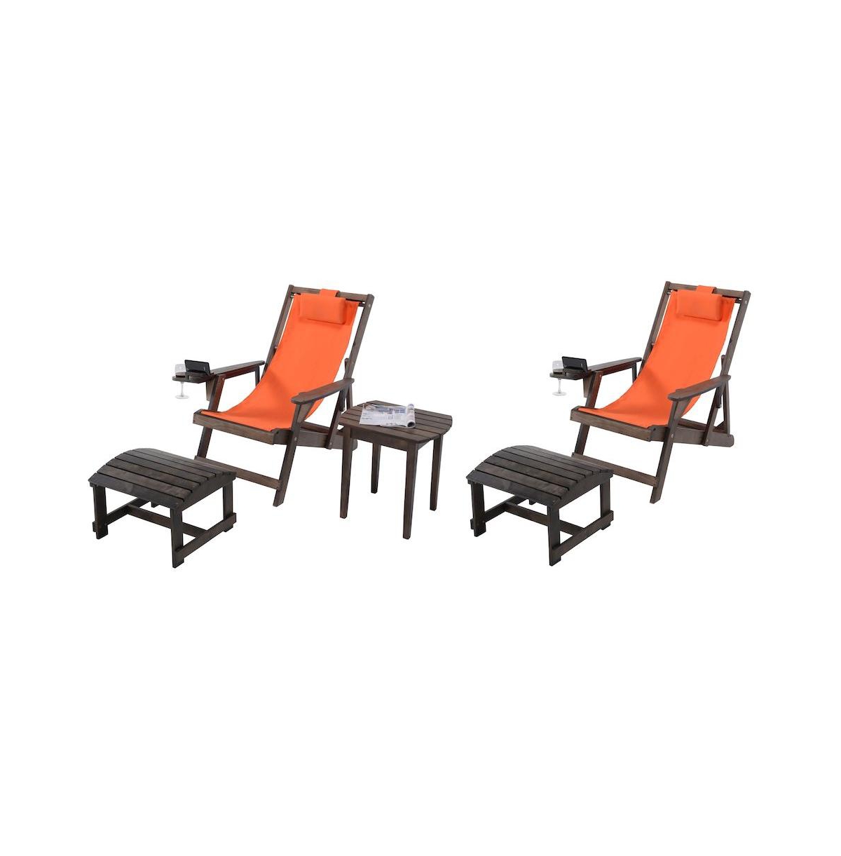 Click here for Jiallo Canvas Sling Chair With Cup And Wine Holder... prices