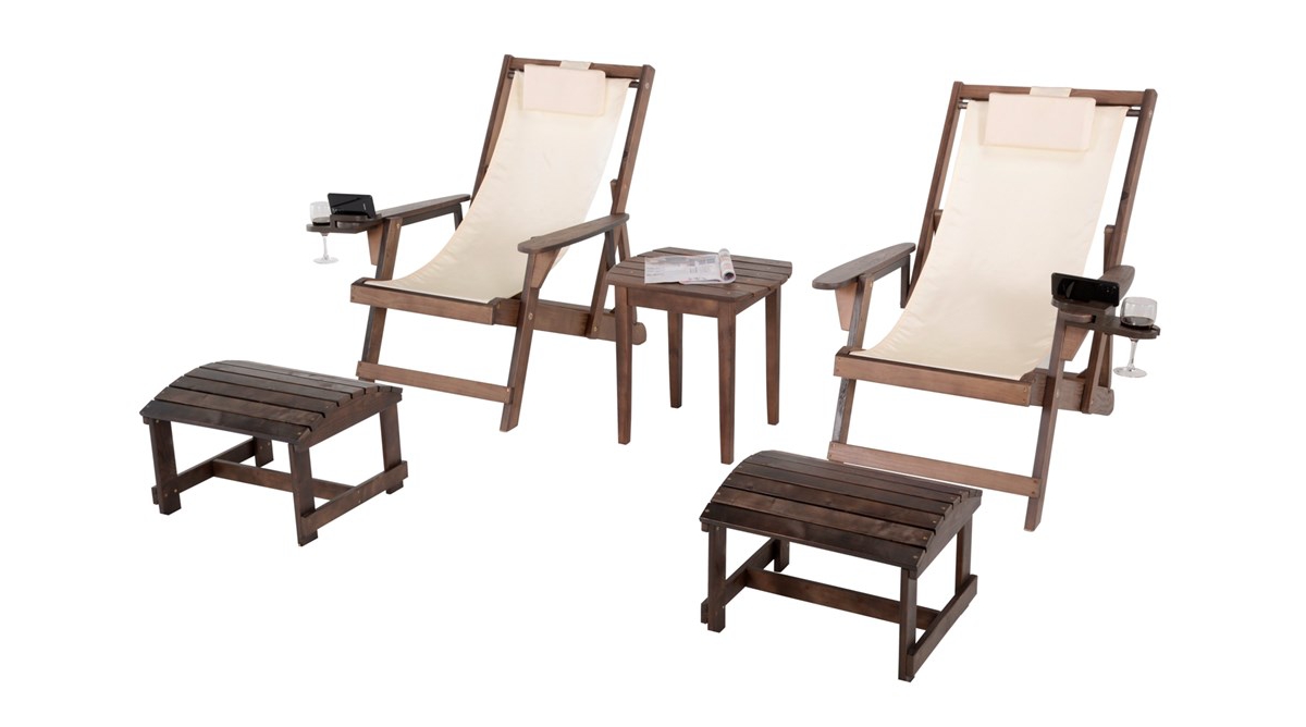 Click here for Jiallo Canvas Sling Chair With Cup And Wine Holder... prices