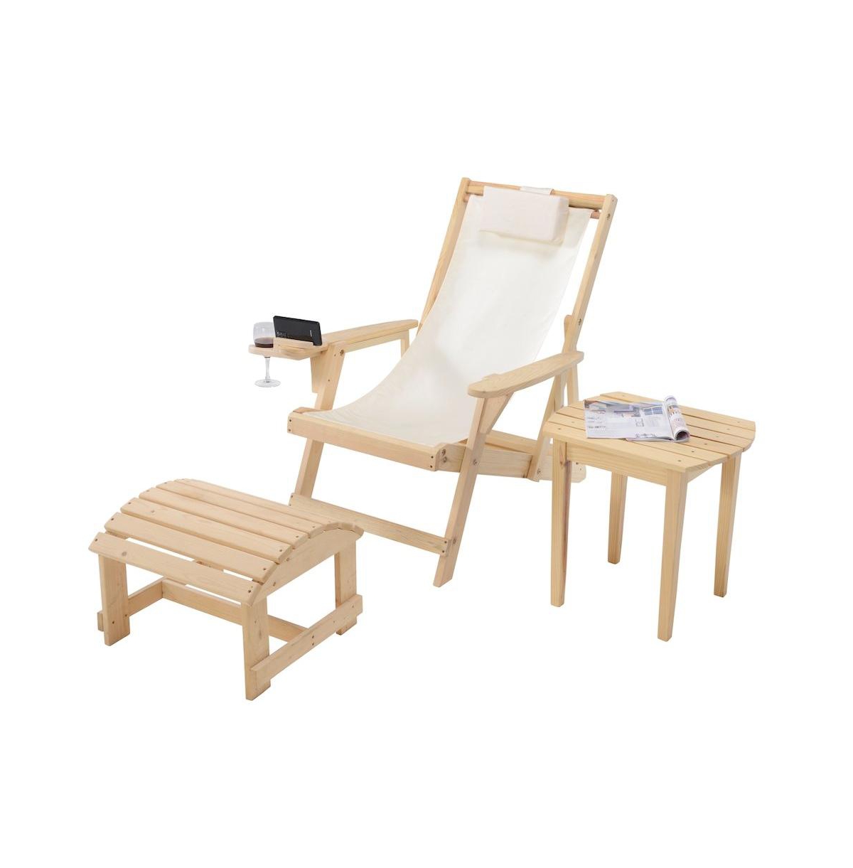 Click here for Jiallo Canvas Sling Chair With Cup And Wine Holder... prices