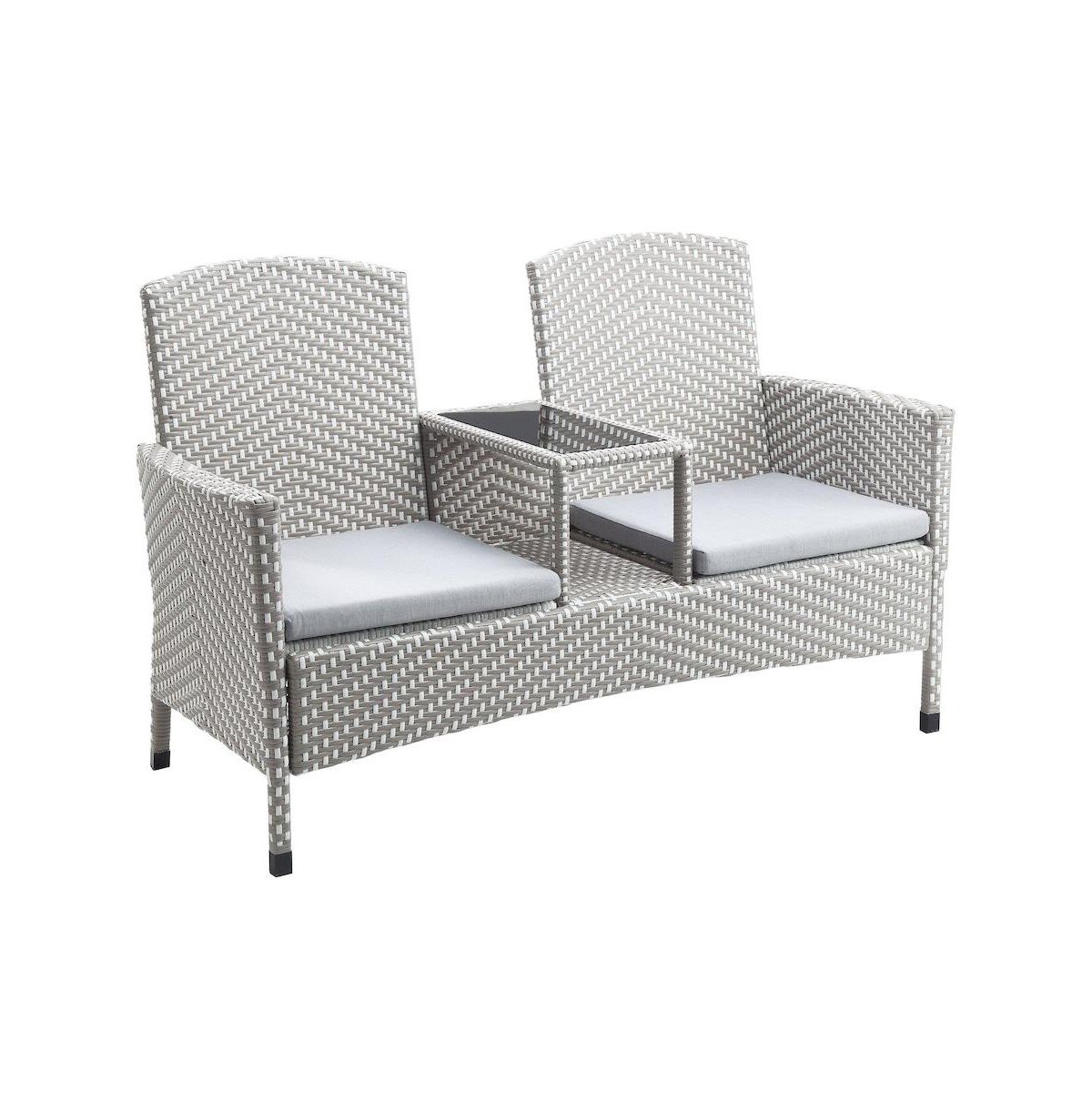 Click here for Enitial Star Azur Gray Metal Wicker Patio Conversa... prices