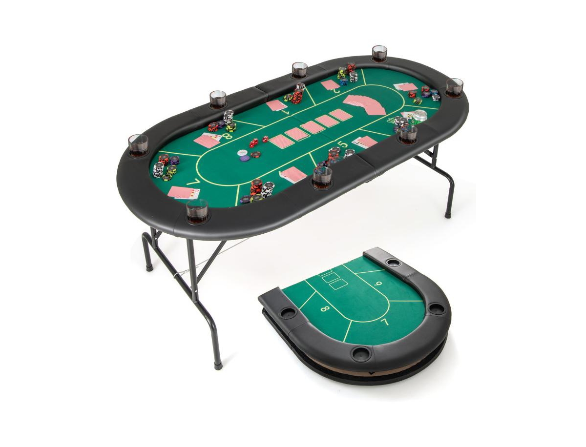 Click here for Akiudex 72 Inch Foldable Poker Table with Cup Hold... prices