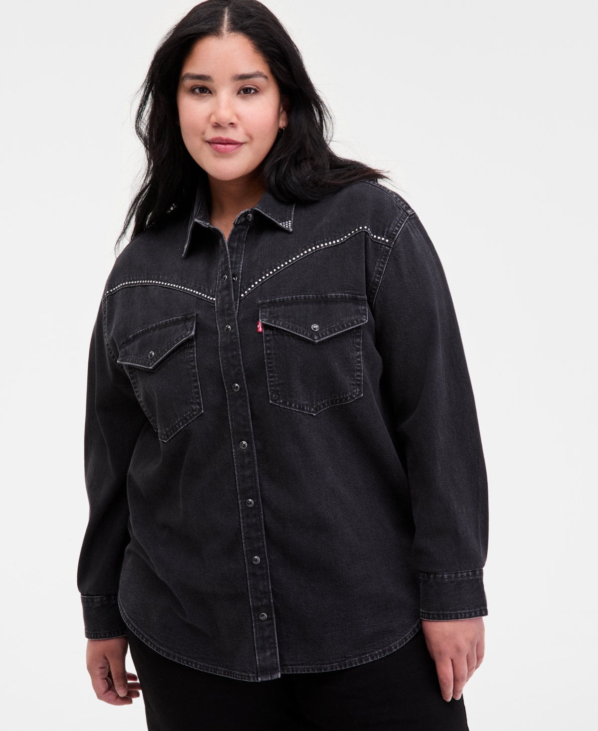 Click here for Levis Plus Size Sawyer Western Pocket Detail Shirt... prices