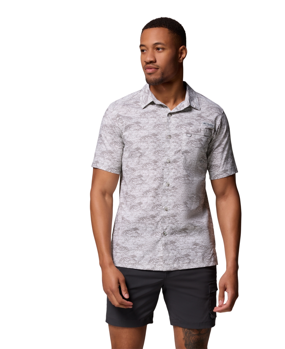 Click here for Columbia Mens Wild Cast Camp Shirt - Gray prices