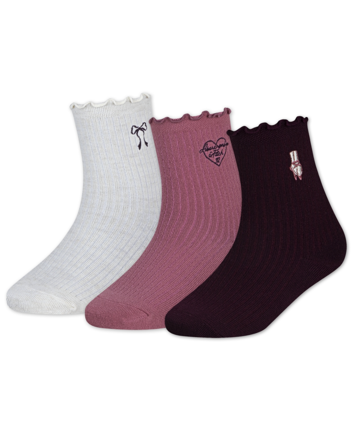 Click here for abercrombie kids Girls 3-Pack Half-Crew Lettuce So... prices