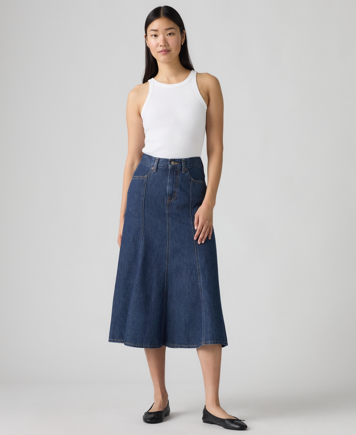 Levis Womens Fit and Flare High Rise Skirt - Blue