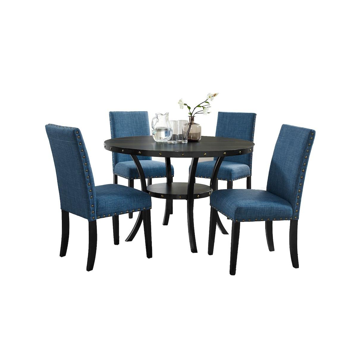 Click here for Roundhill Furniture Biony Espresso Wood Dining Set... prices