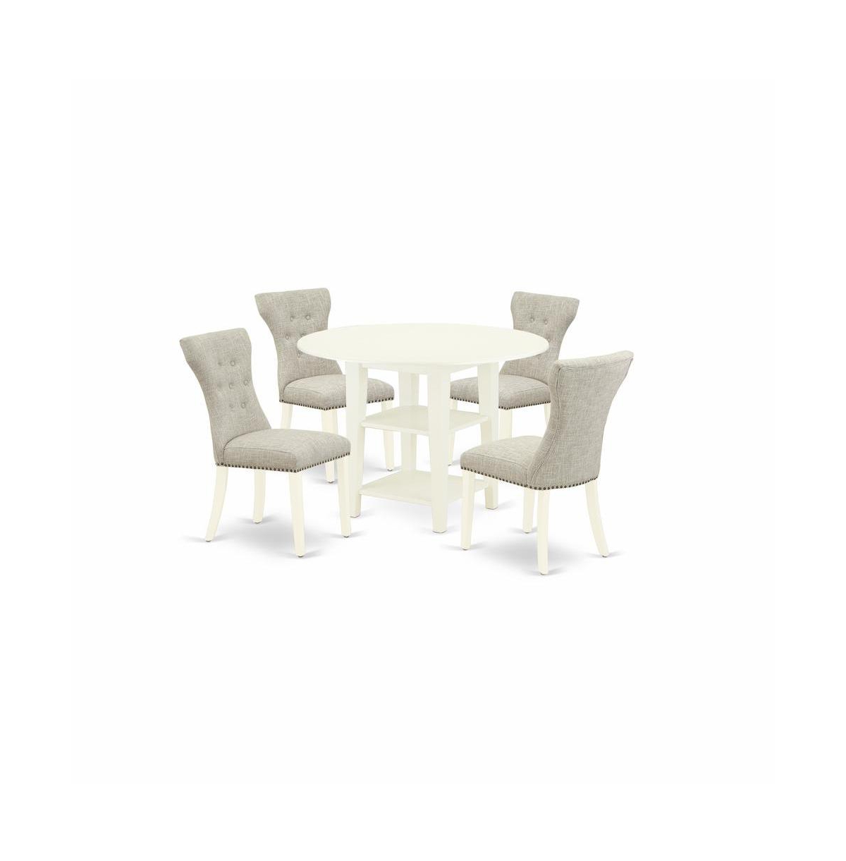 Click here for East West Furniture Dining Room Set Linen White -... prices