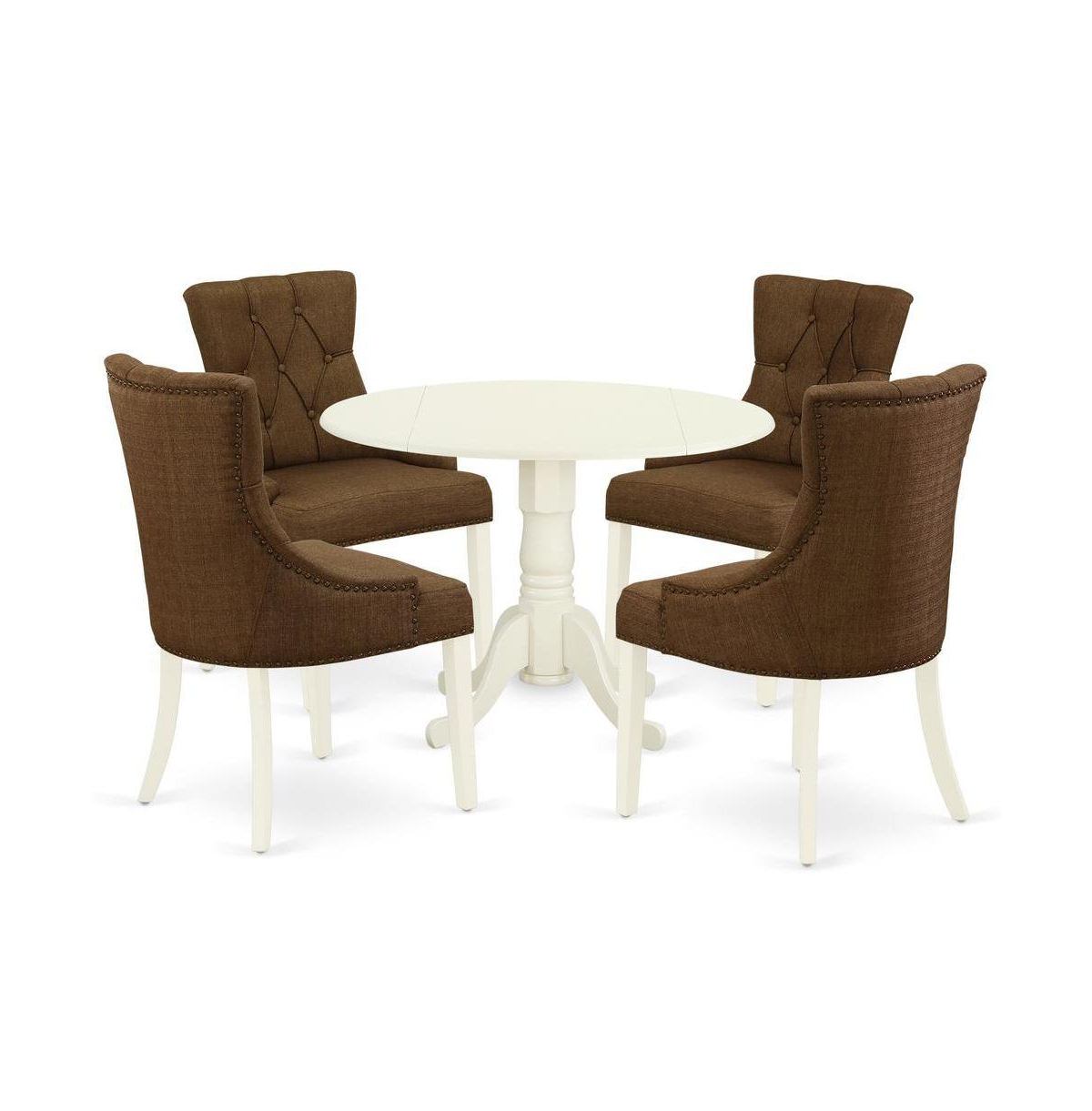 Click here for East West Furniture Dining Room Set Linen White -... prices
