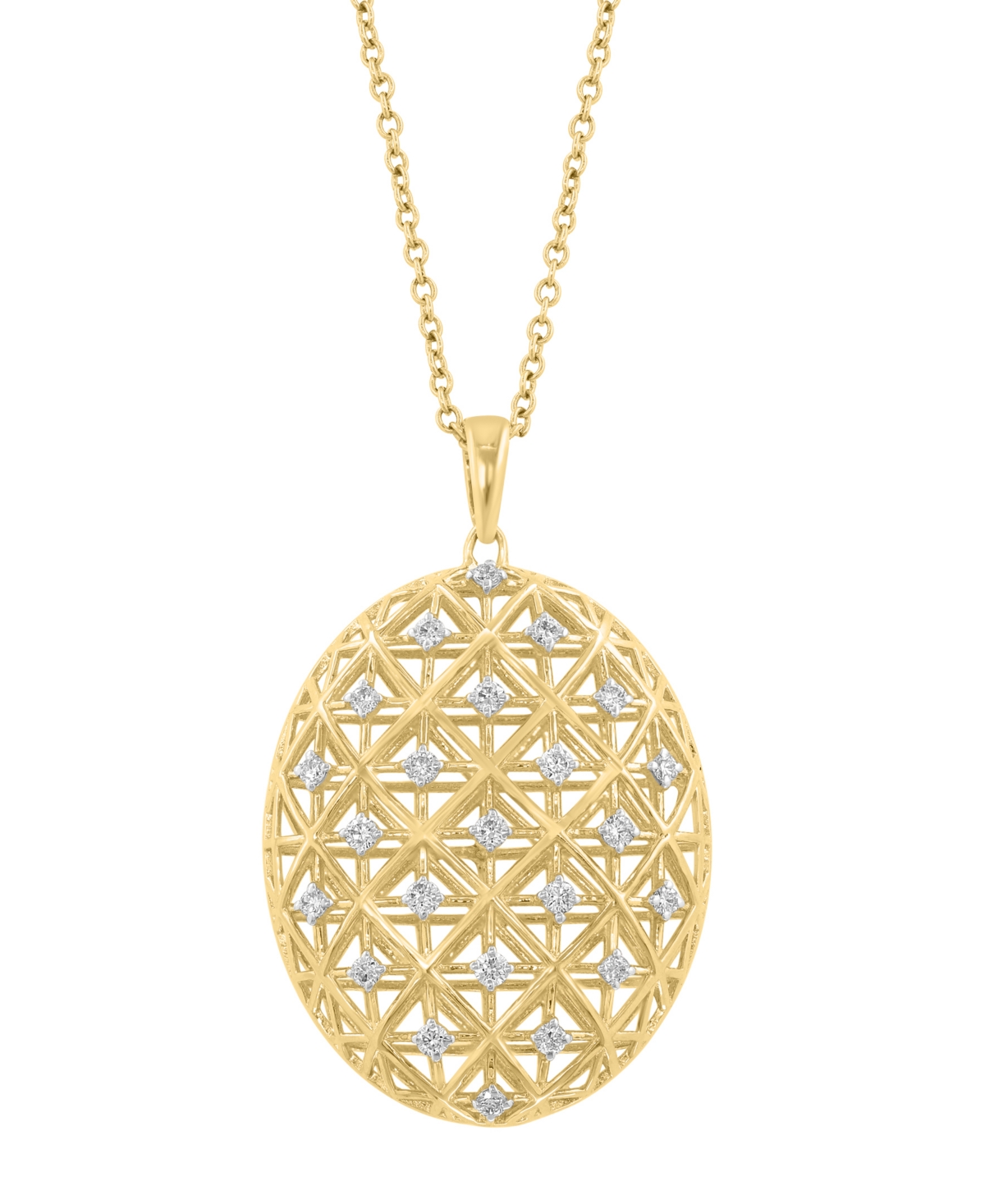 Click here for Effy Diamond Lattice Openwork Oval 18 Pendant Neck... prices