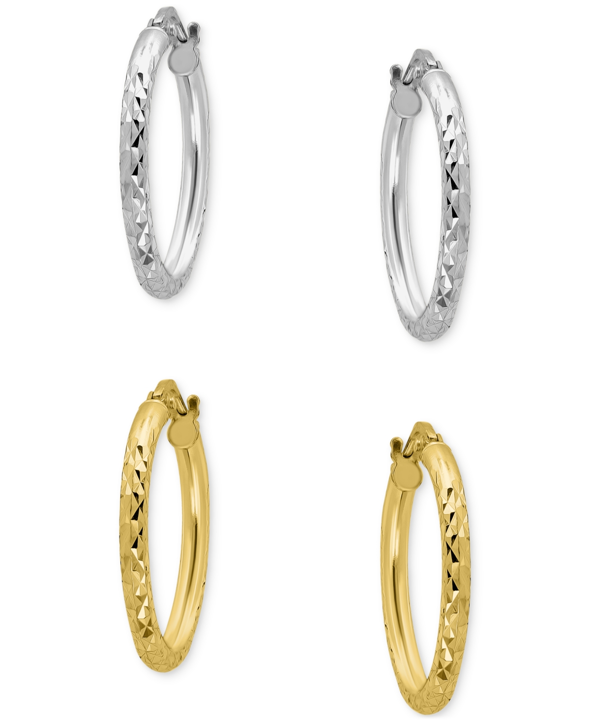 Click here for Giani Bernini 2-Pc. Set Faceted Textured Small Hoo... prices