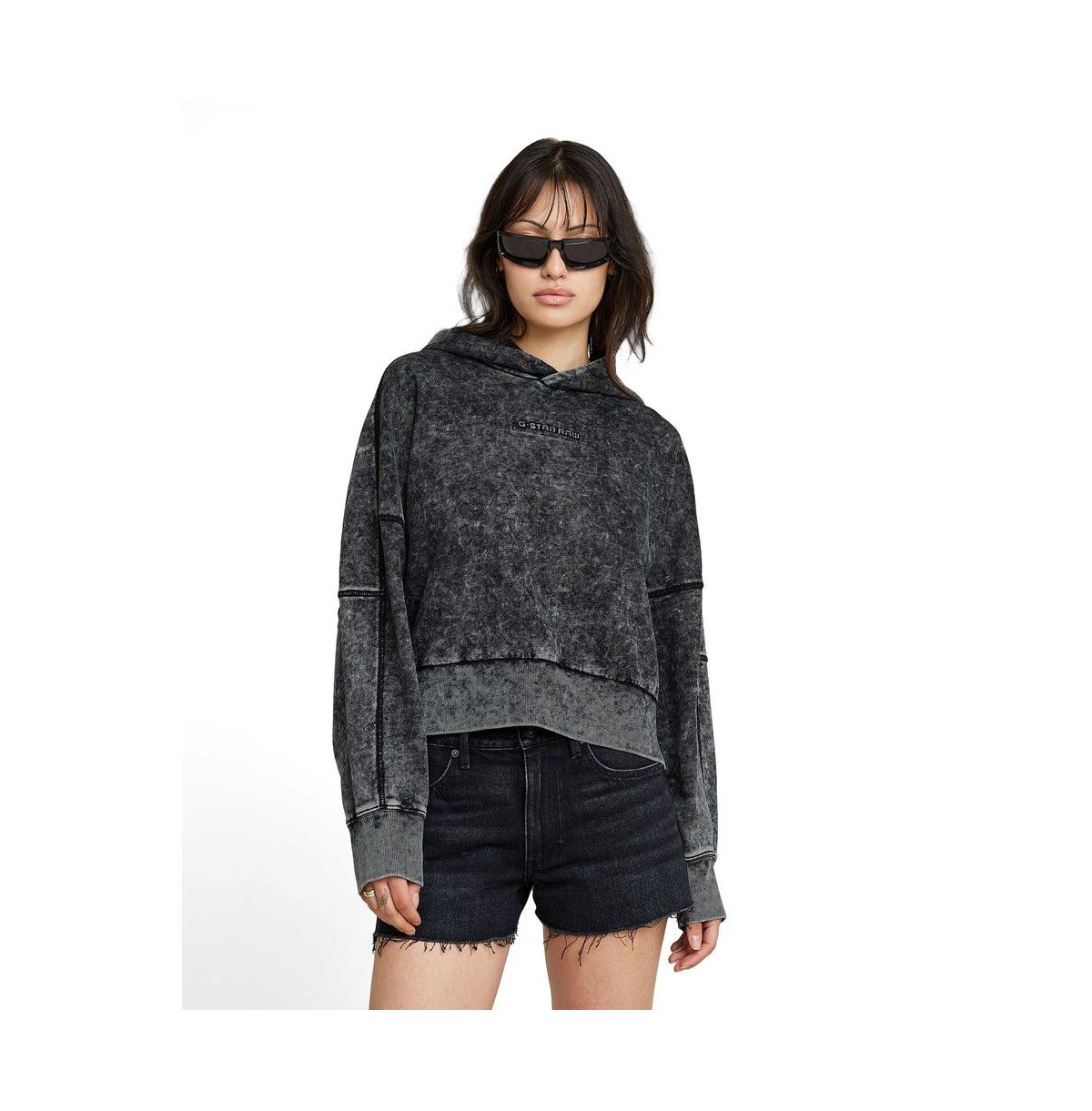 Click here for G-Star Womens Washed Embossed Oversized Hoodie - D... prices