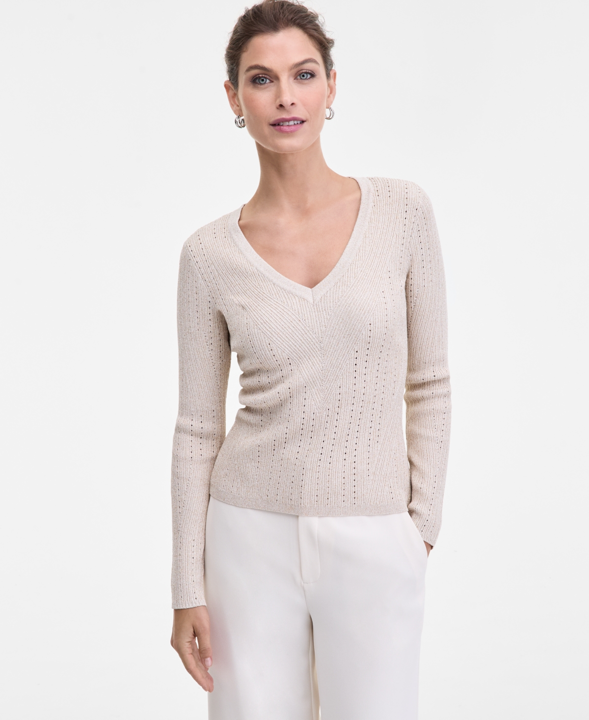 Click here for I.n.c. International Concepts Womens Metallic-Knit... prices