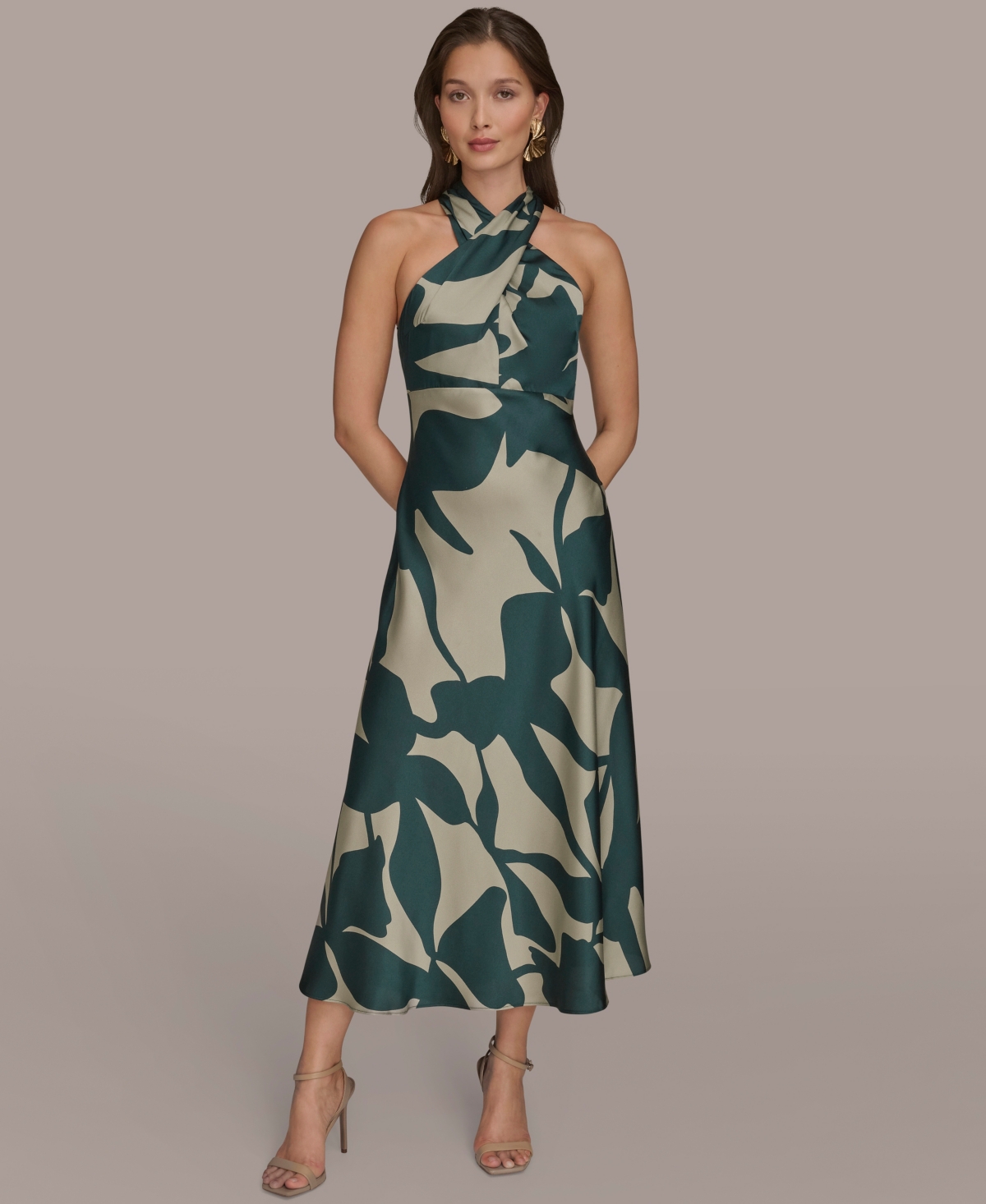 Click here for Donna Karan New York Womens Halter Neck Maxi Dress... prices