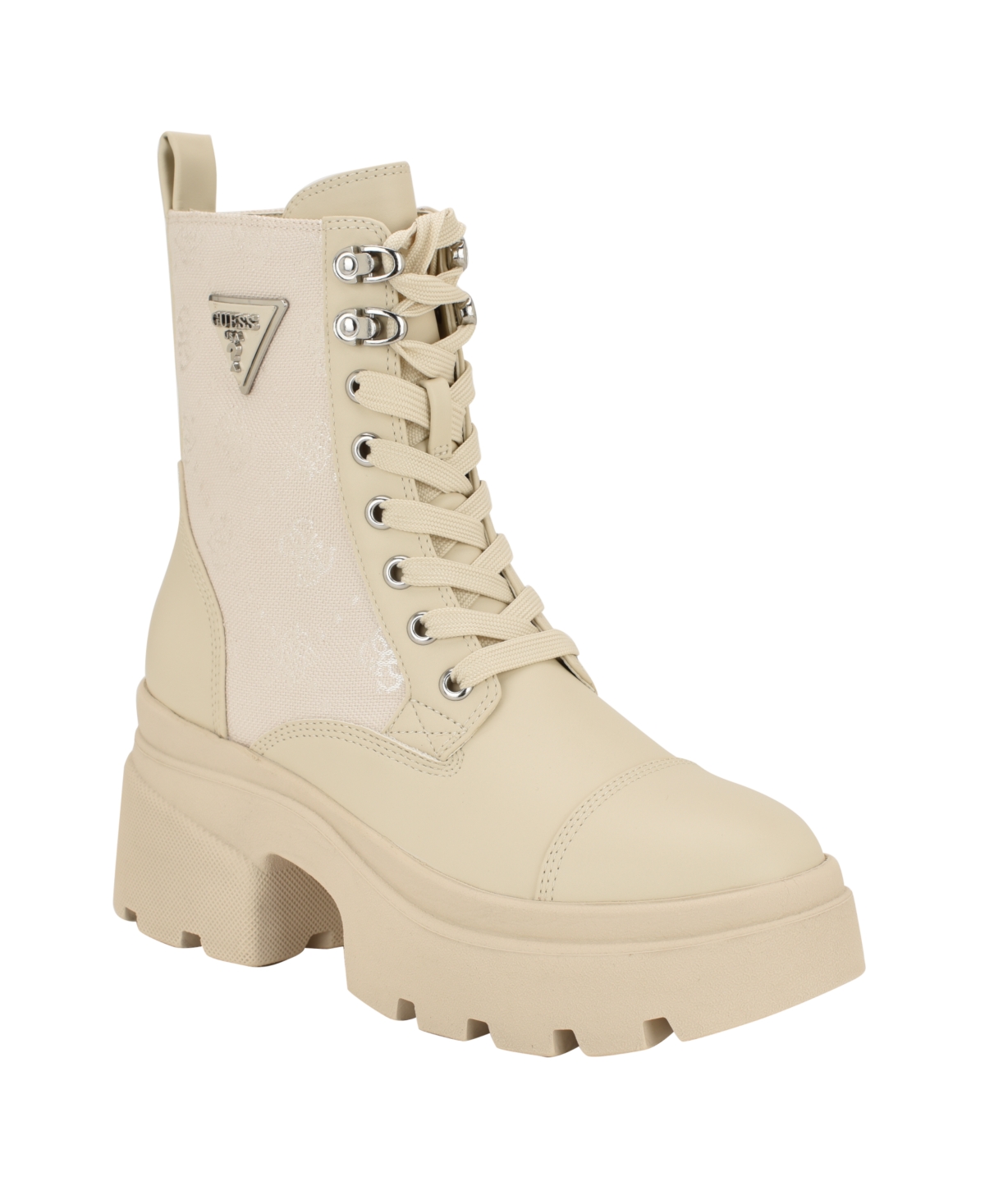 Click here for Guess Womens Yarini Platform Lug Combat Boots - Iv... prices